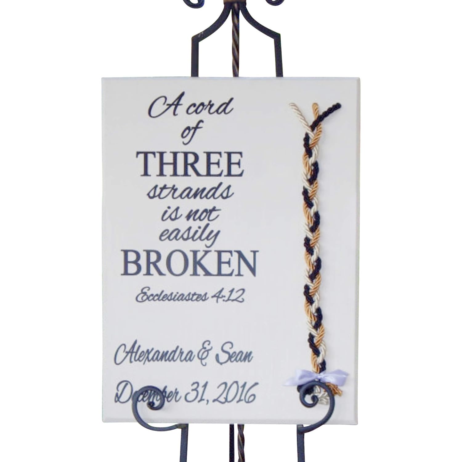 Amazon.com: Wedding Cord Of Three Strands Board Sign Personalized Names ...