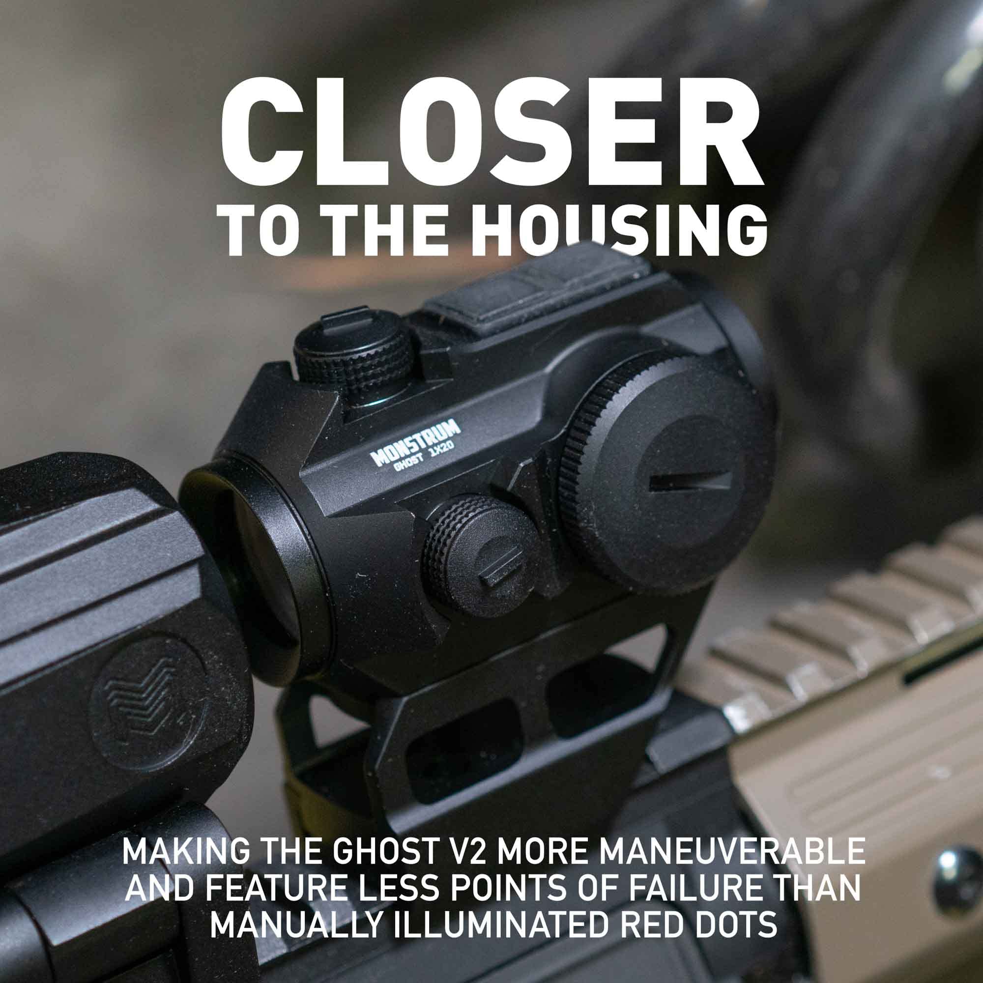 Monstrum Ghost V2 Red Dot Sight | 3X Micro Magnifier with Flip to Side ...