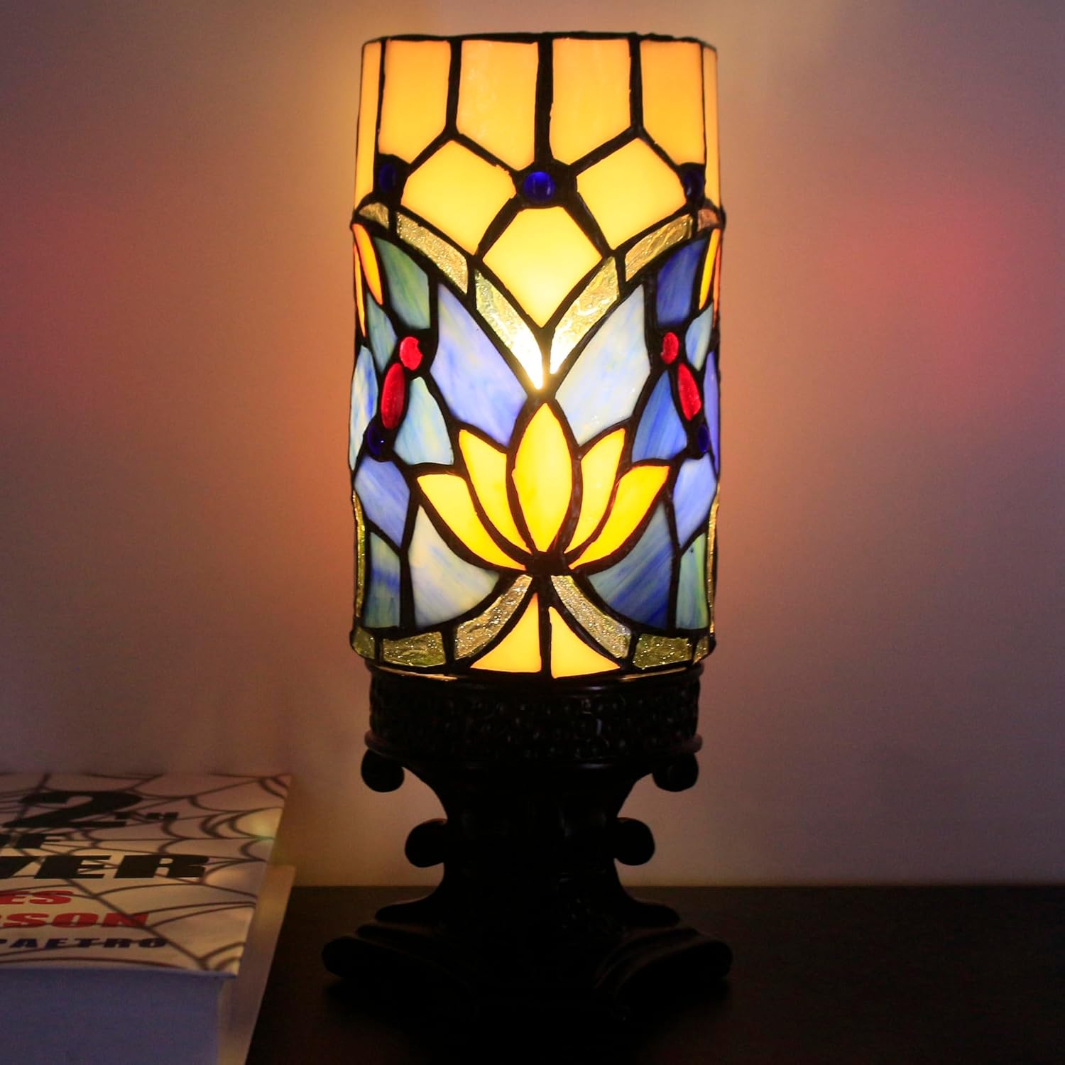Small Tiffany Table Lamp Mini Stained Glass Desk Lamp Sympathy Memory ...