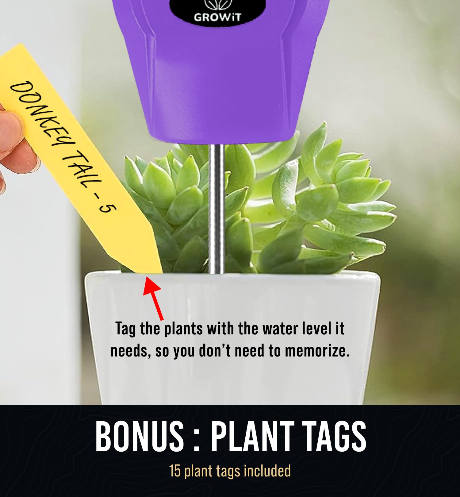 Snapklik.com : GROWIT Soil Water Monitor For Plants - Soil Moisture ...
