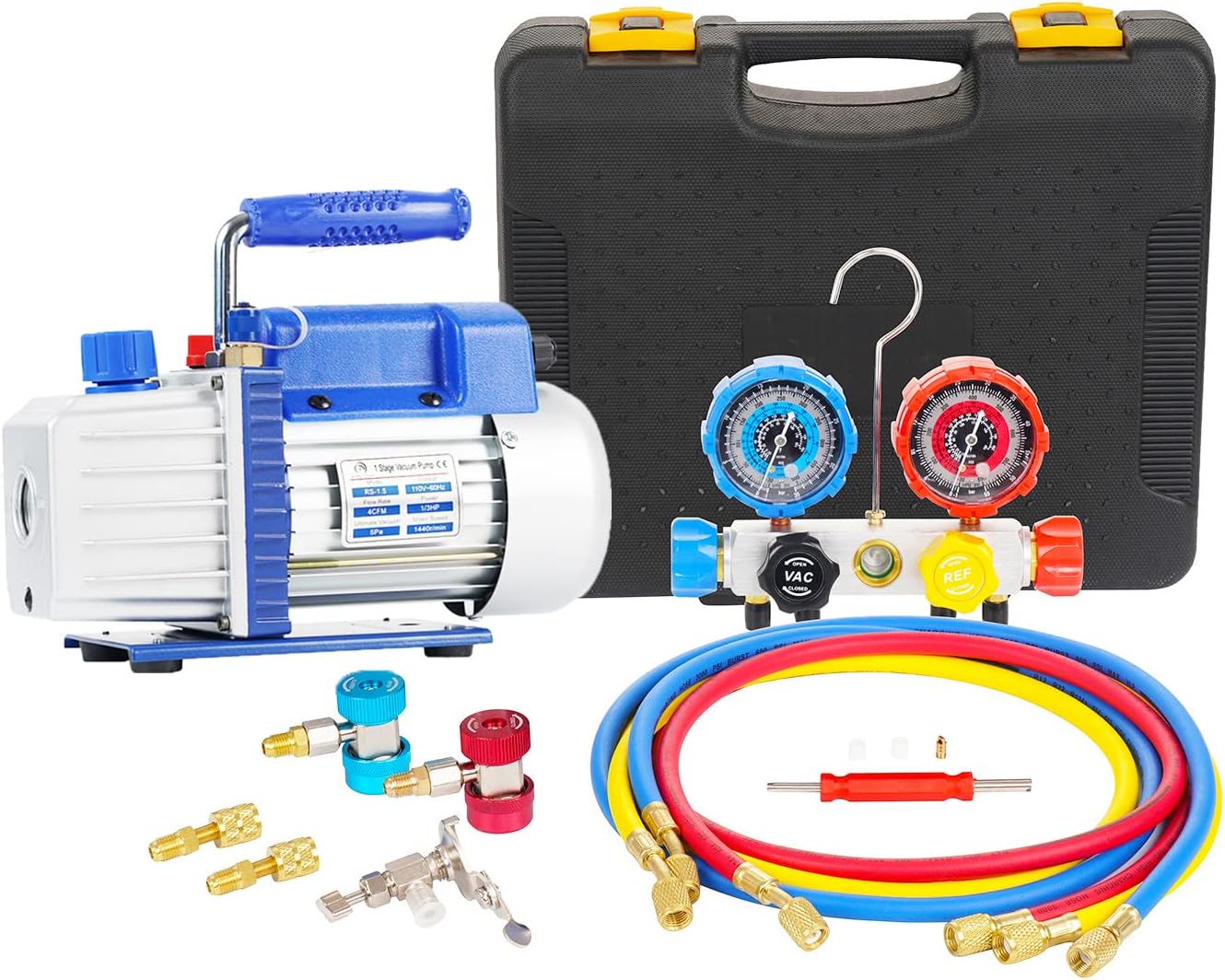 Amazon.com: VIVOHOME 110V 3/4 HP 7.2CFM 2 Stage HVAC Vacuum Pump and 4 ...