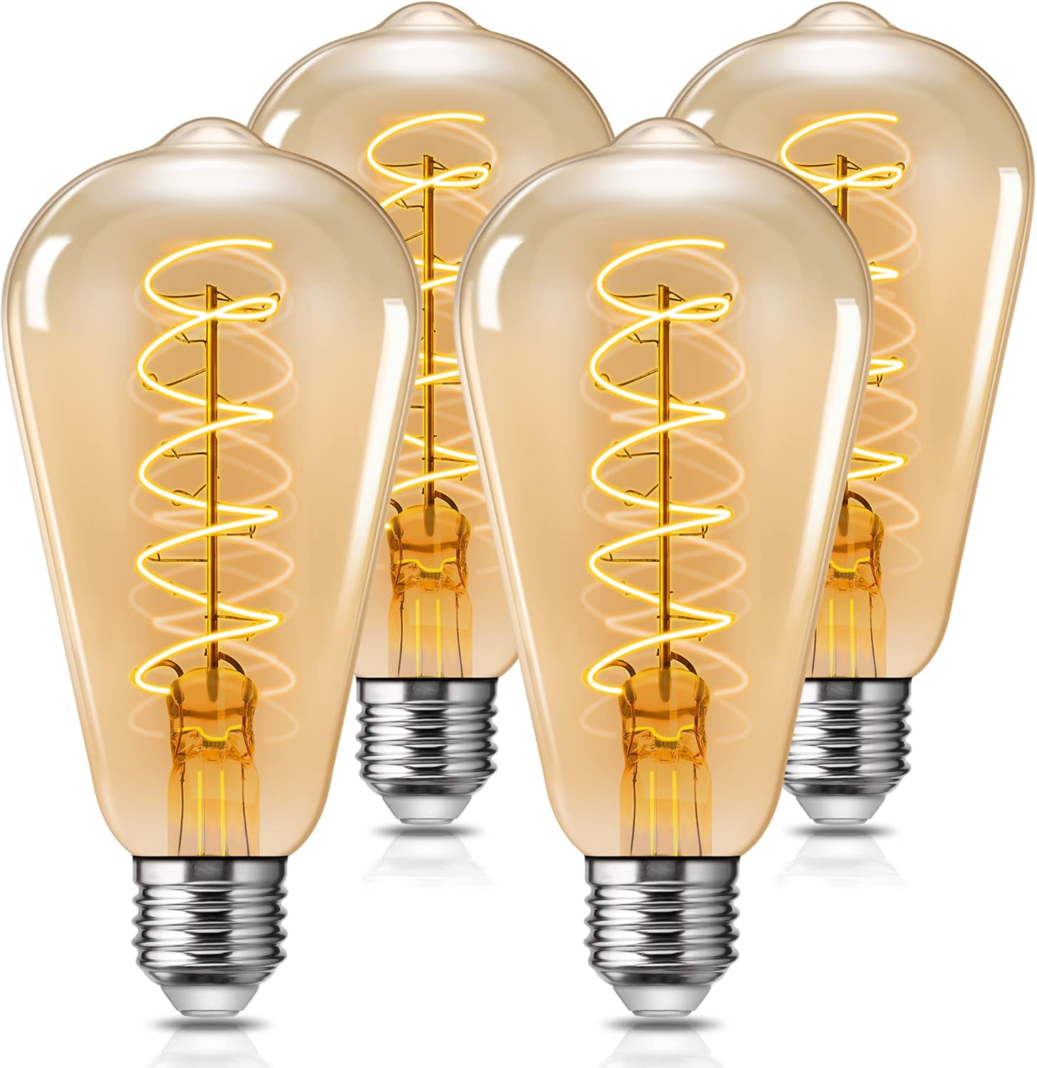 DORESshop Edison Bulbs, 4 Pack Vintage LED Edison Bulbs 60 Watt ...