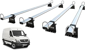 TITAN WorkReady Van Roof Rack 4 Bars - Compatible Fittings to fit a ...