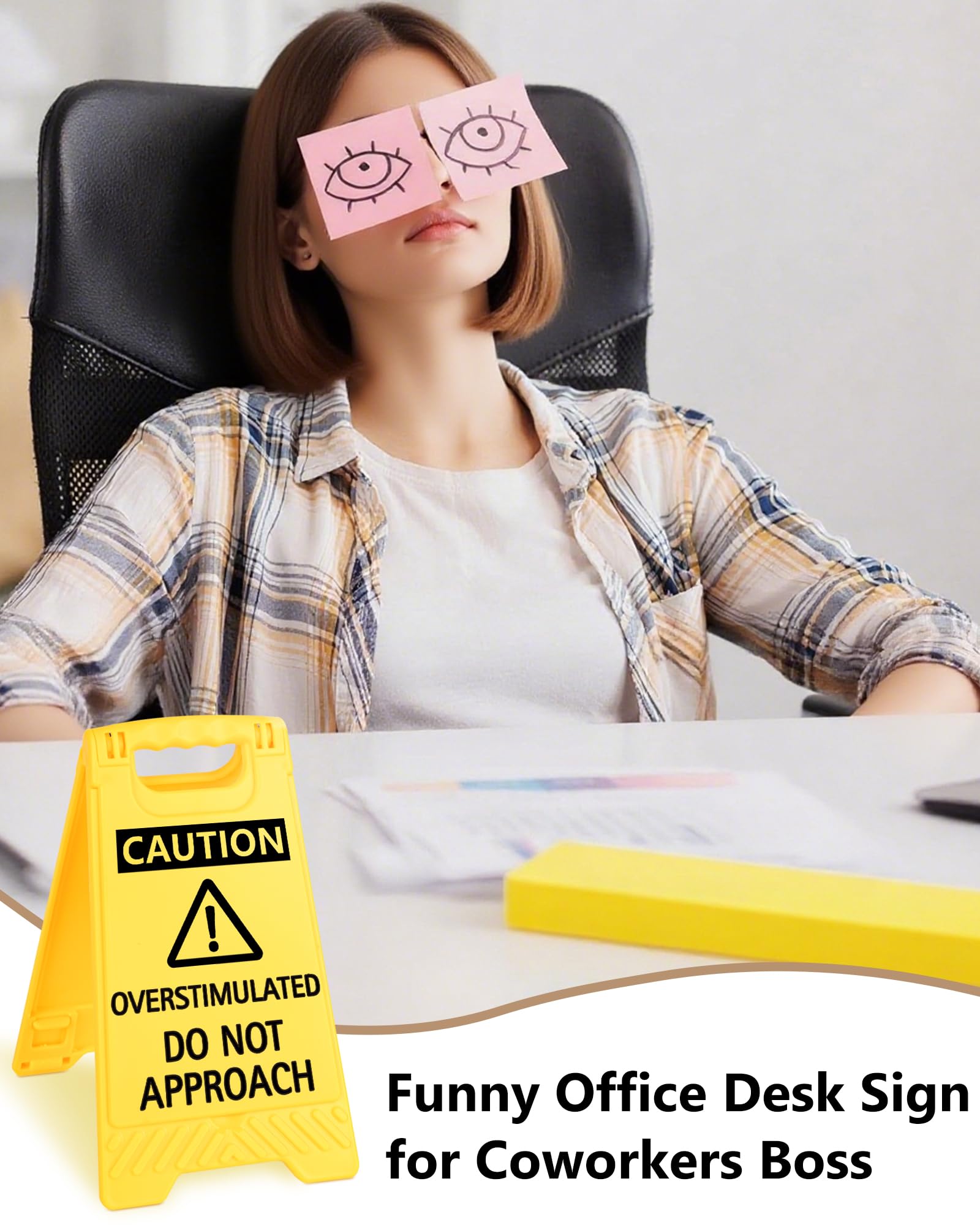 Snapklik.com : Caution Overstimulated Do Not Approach Funny Reminder Desk Sign Yellow Warning ...