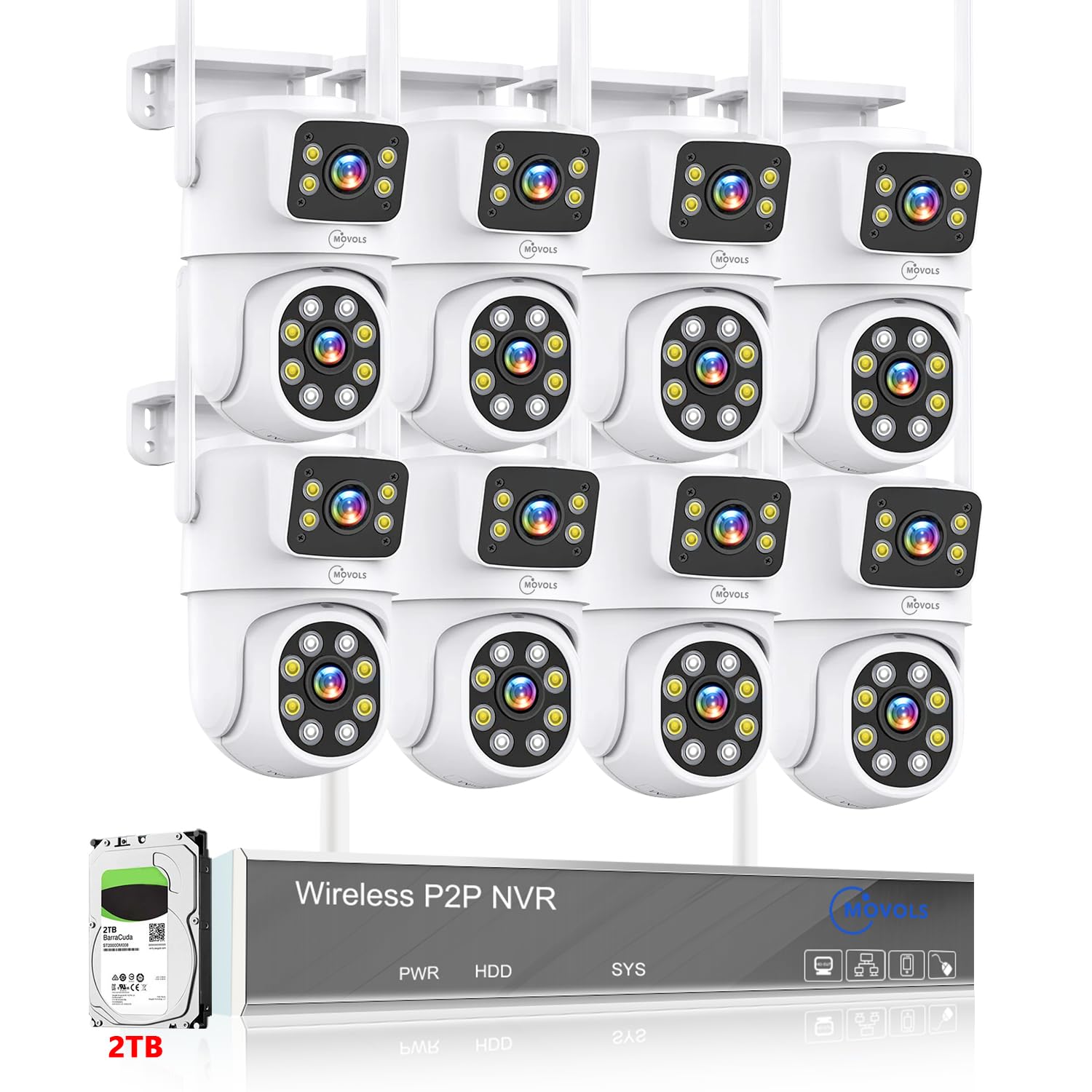 Amazon.com: MOVOLS Wireless Security Camera System 5G/2.4G WiFi 8pcs ...