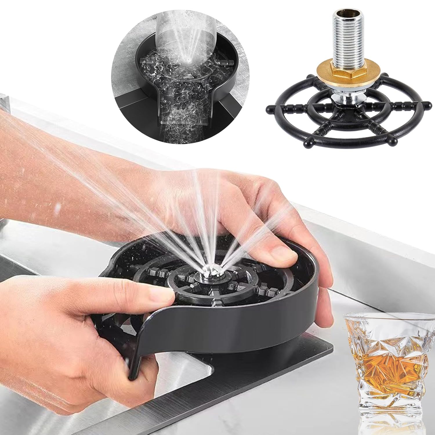 Sink Glass Rinser Washer Kitchen Bar Top Cup Bottle Automatic Washers ...