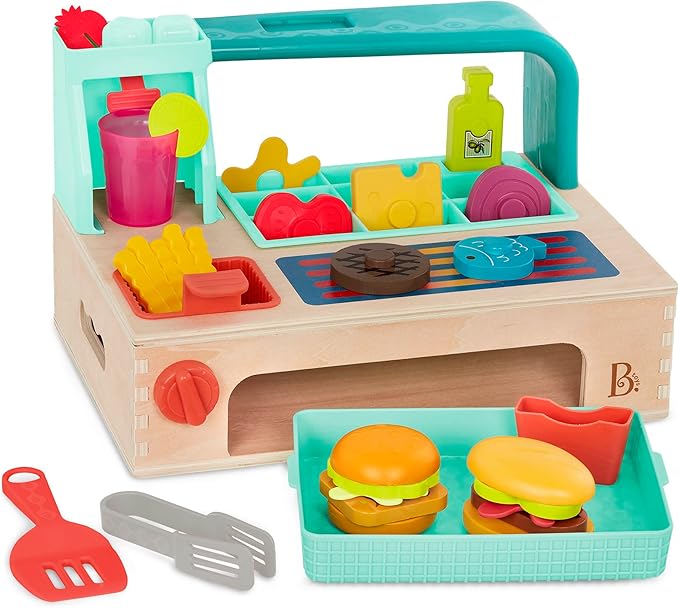 Amazon.com: B. toys – Mini Chef – Build – a – Burger Playset – Pretend ...