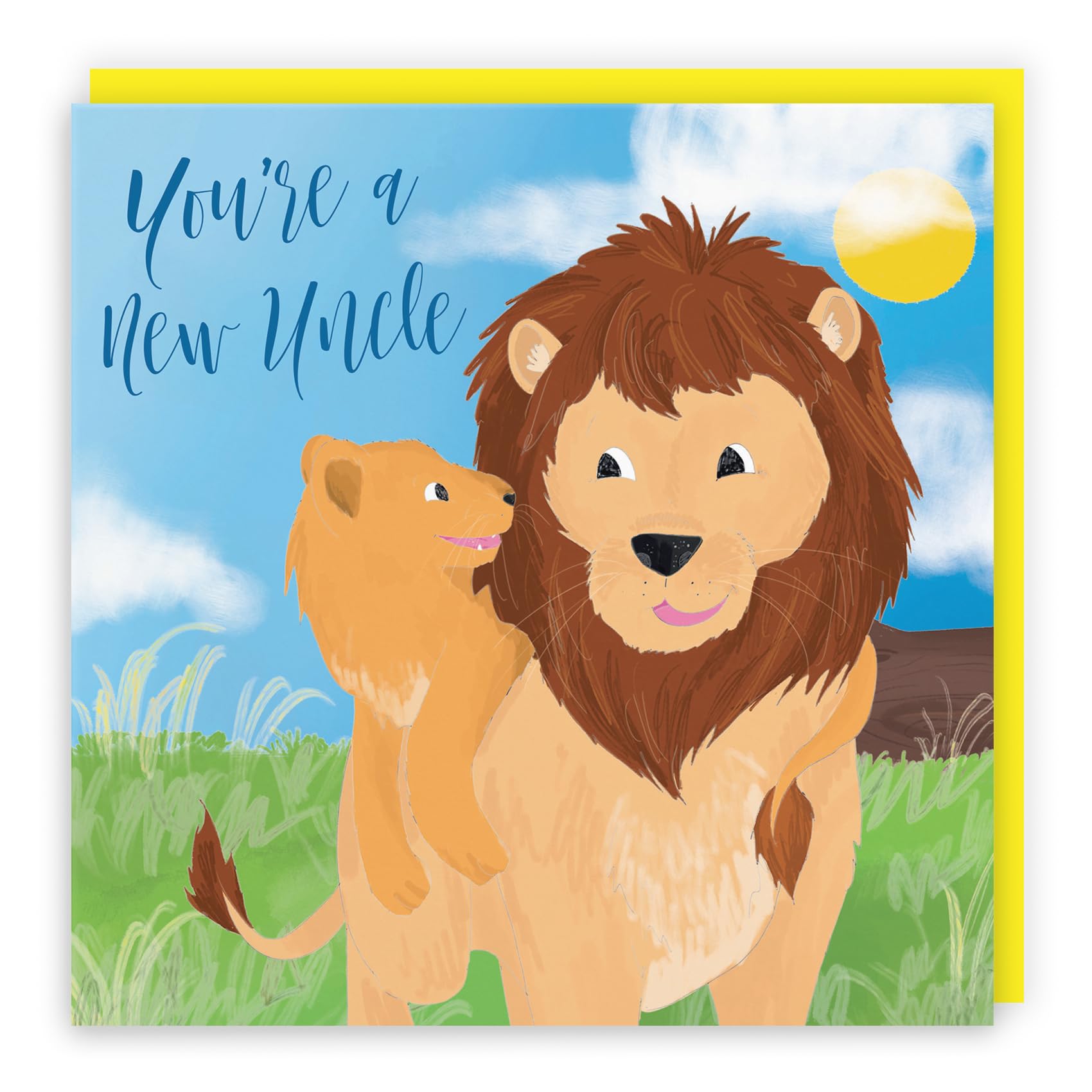 Hunts England – New Uncle Congratulations New Baby Card – Cute Lions ...