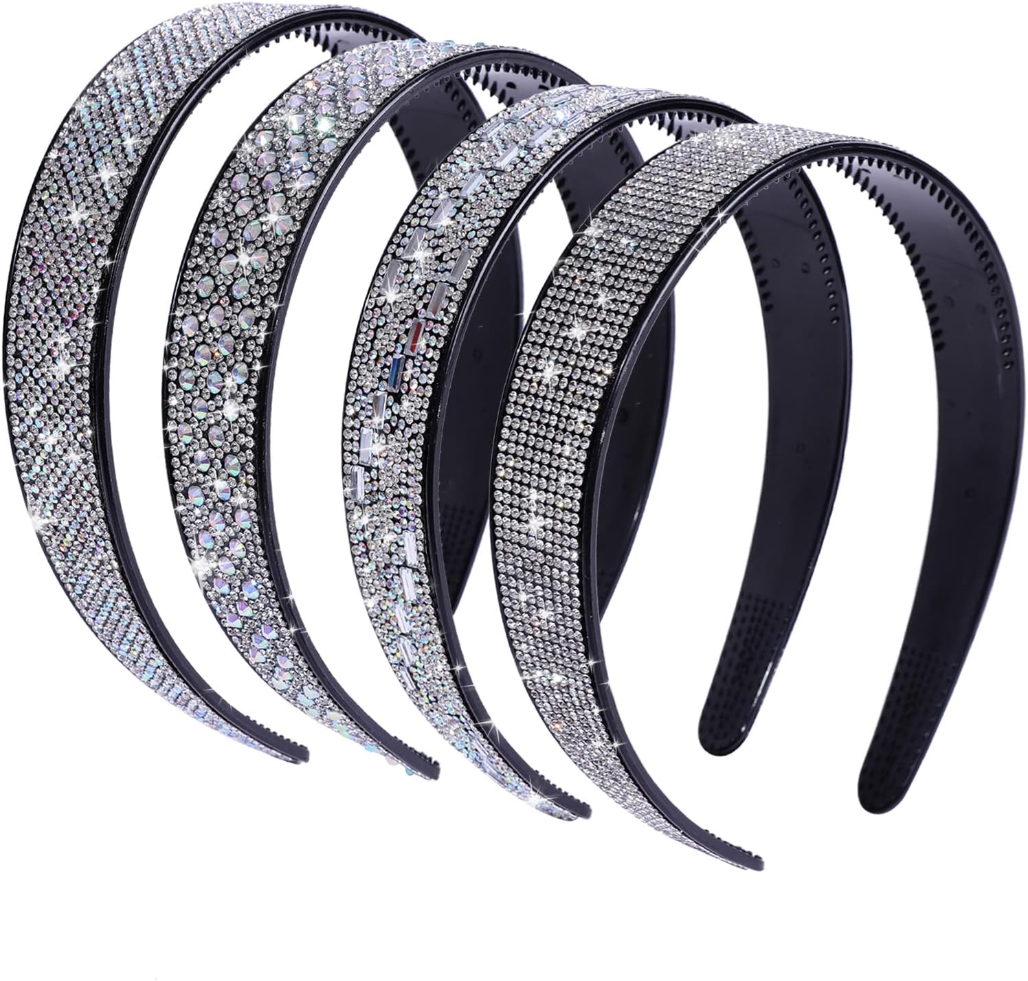 Amazon.com : Cutewing Rhinestone Headbands for Women's hair Silver ...