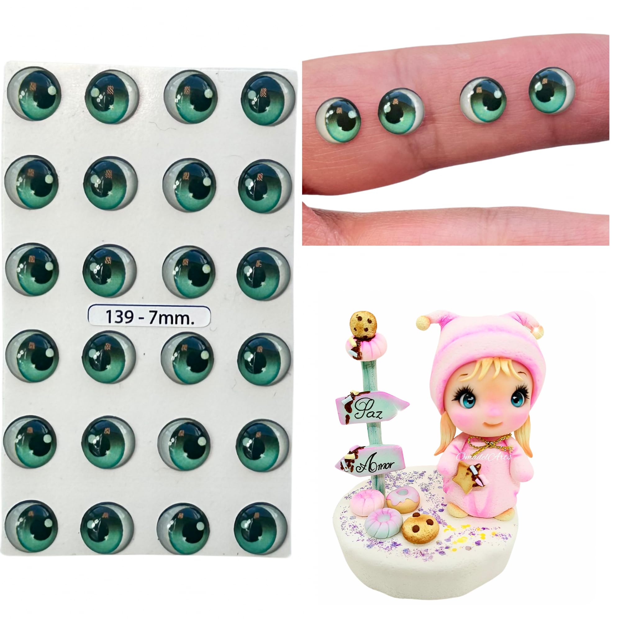 Amazon.com: 139-7: 12 of 7mm Pairs of 3D Resin Eyes (Turquoise ...