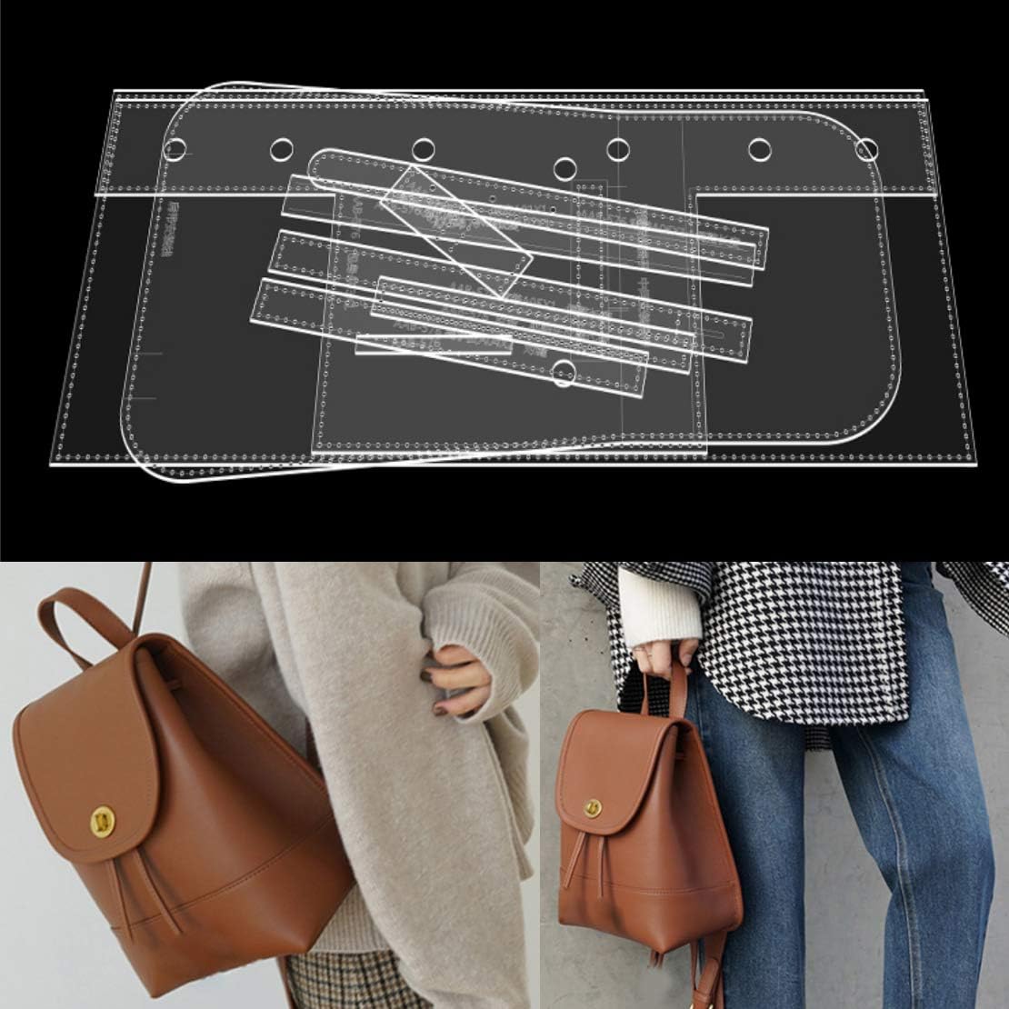 Amazon.com: NW AAB-31 Women Handbag Acrylic Template Leather Pattern ...