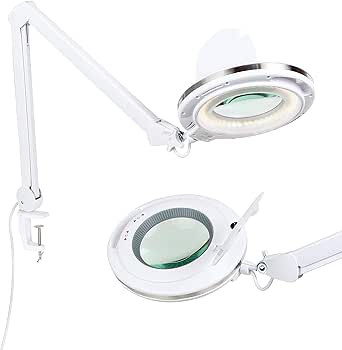 Brightech LightView Pro LED 2.25x Magnifying Glass Clamp Lamp: Daylight ...