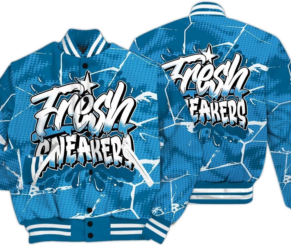 Dunkare Powder Blue 9s Varsity Jacket, Streetwear Varsity Jacket, Fresh ...