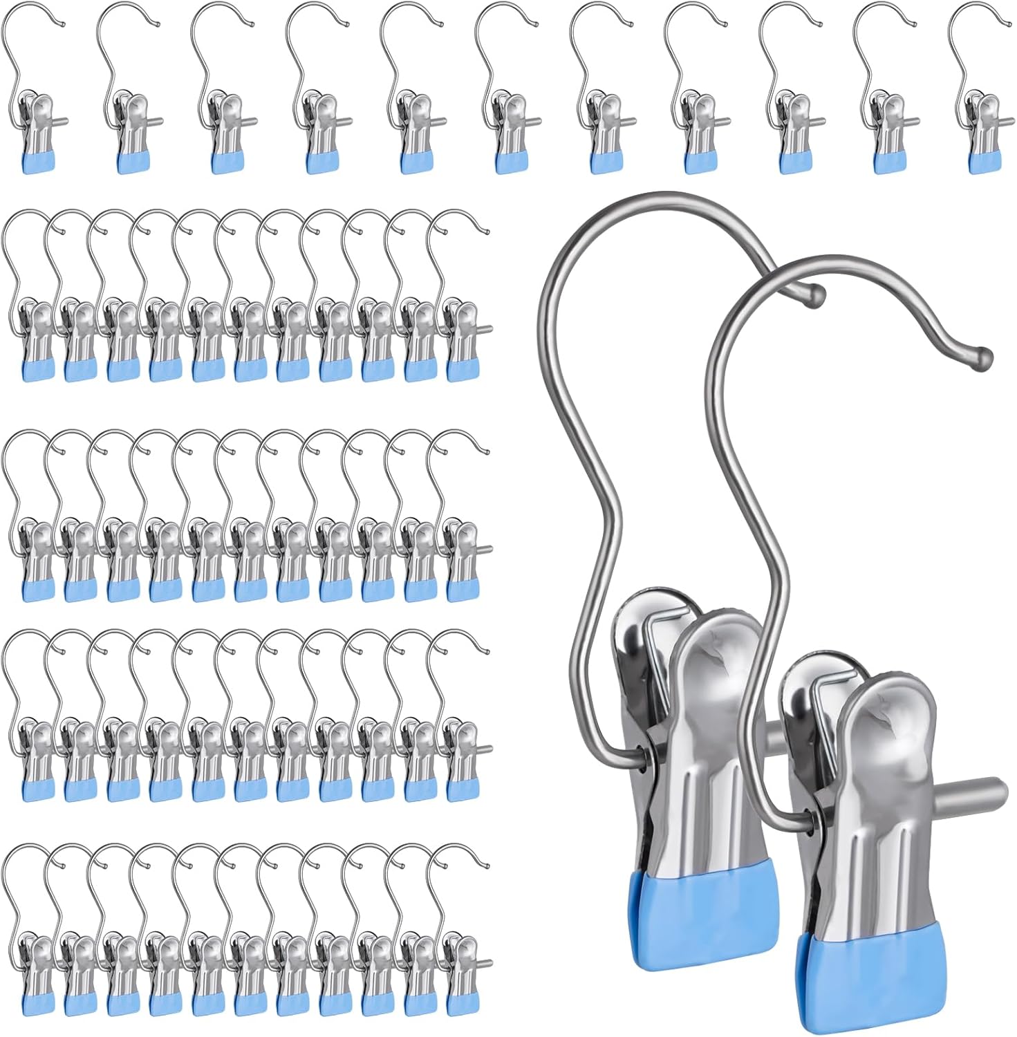 Amazon.com: 50PCS Space-Saving Clothespin Hat Pants Storage Hanging ...