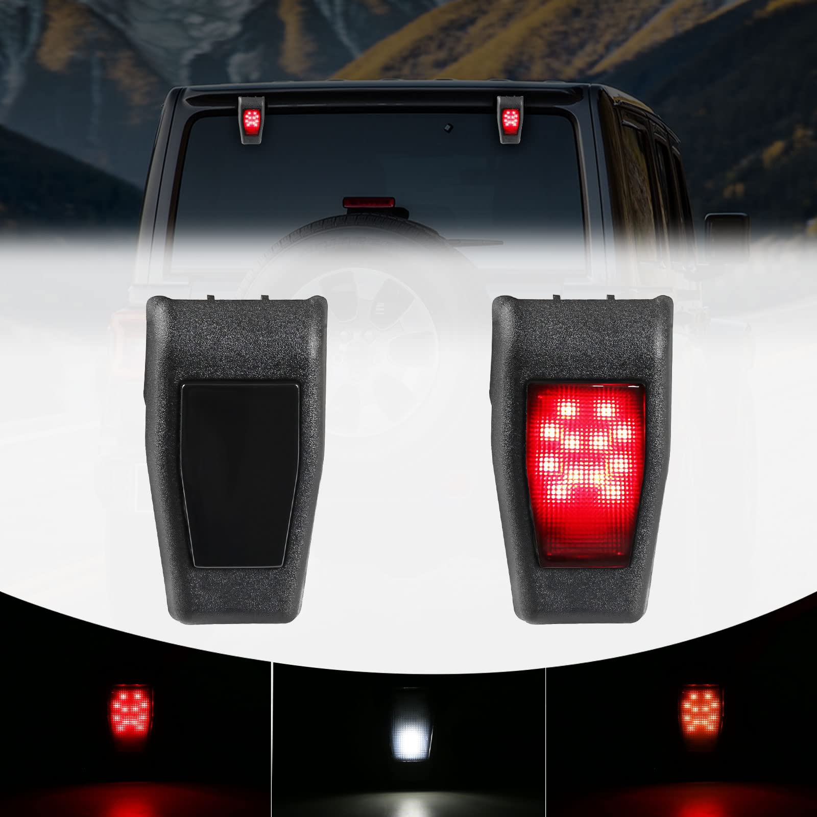 Buy WMPHE Rear Window Hinge Cover with LED Light Compatible with Jeep ...