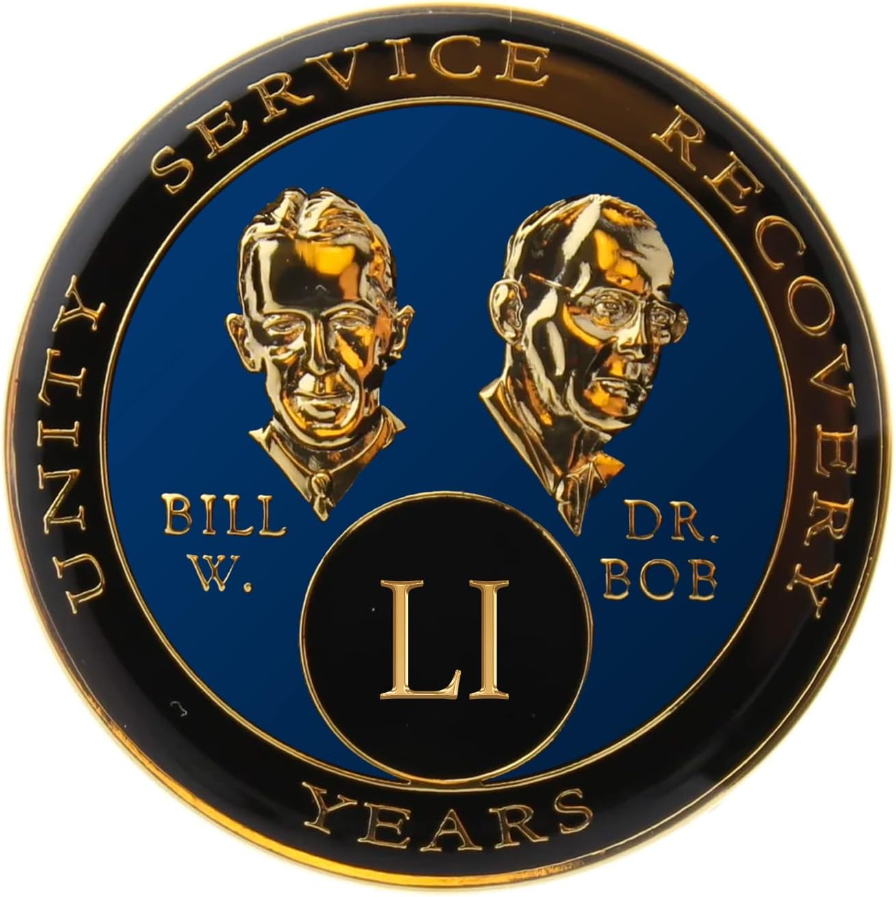 Amazon.com : Sobriety Chip AA Bill & Bob Blue Triplate (51 Year ...