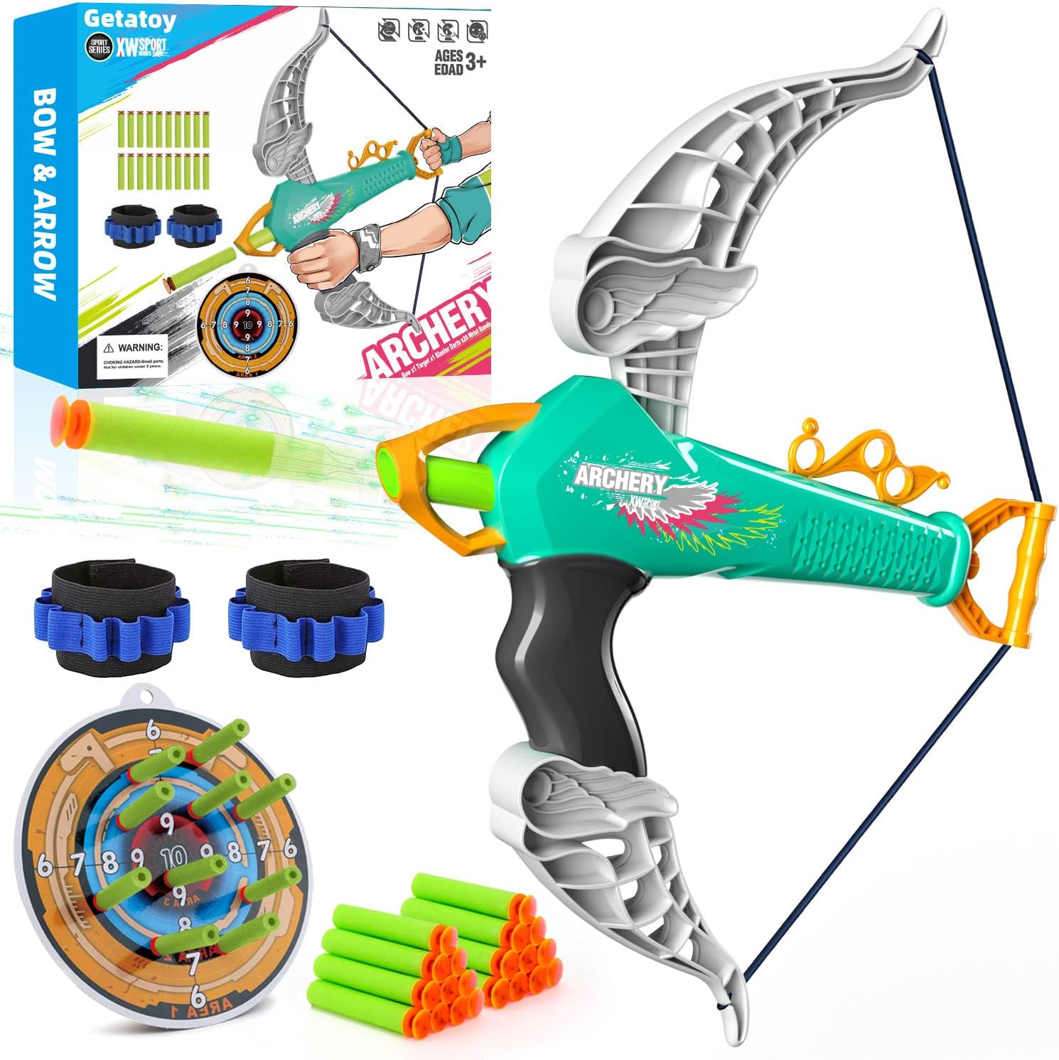 Amazon.com: Getatoy Bow and Arrow for Kids Toys - Archery Toy Set with ...