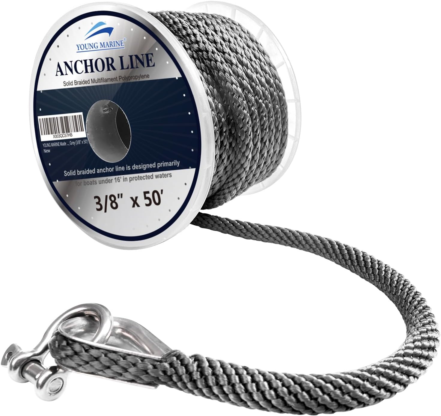 Amazon.com: YOUNG MARINE Made 3/8 Inch 100FT 150FT Premium Solid Braid ...
