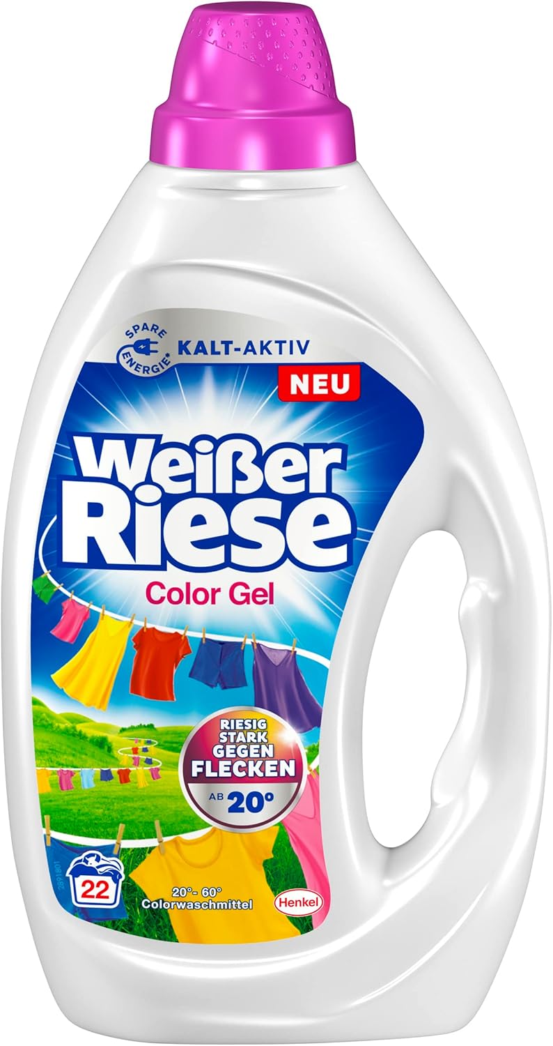 Weißer Riese Color Gel (22 Waschladungen), Color Waschmittel sorgt für ...