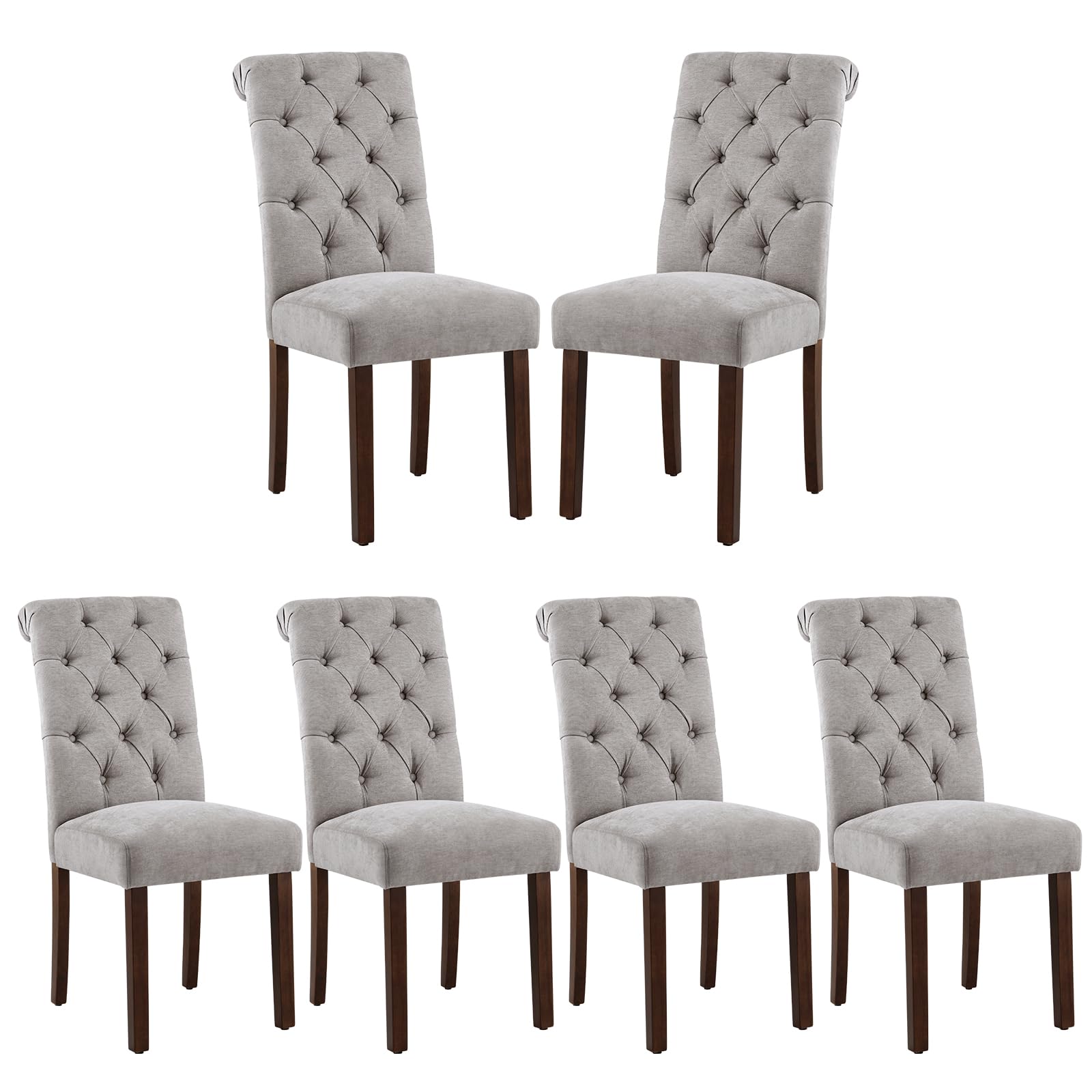 COLAMY Tufted Dining Chairs Set of 4, Accent Parsons Diner Chairs ...