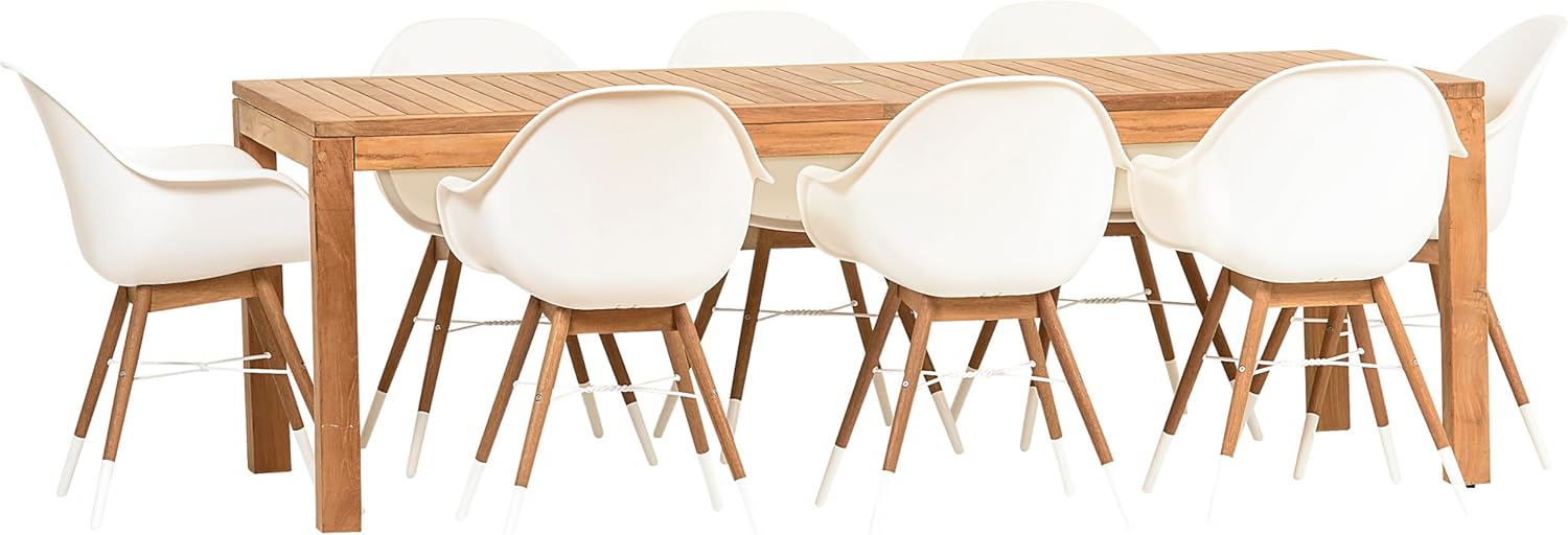 Amazon.com : Brampton Monaco 9-Piece Rectangular Teak Patio Dining Set ...