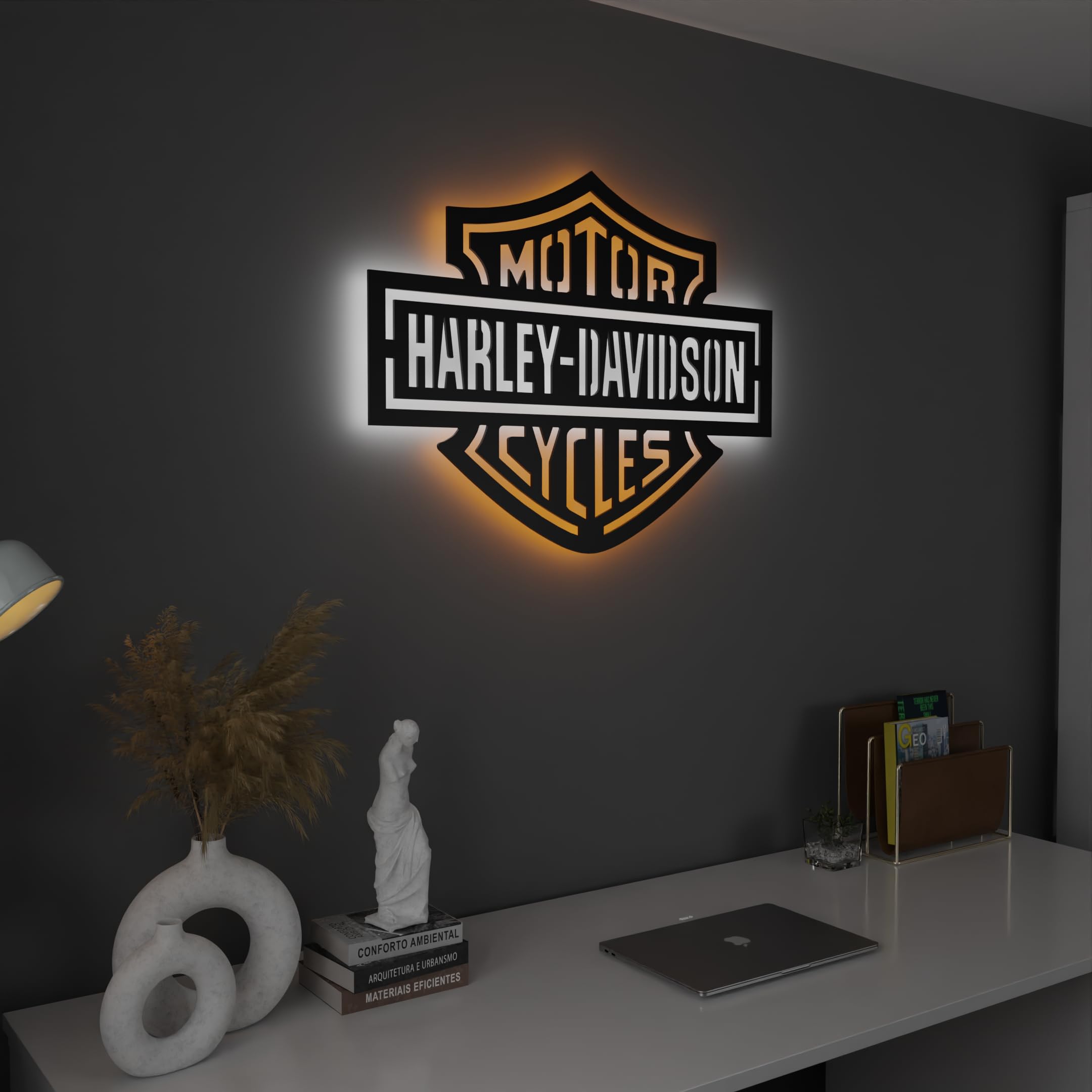 Amazon.com: SAFESYZ Harley Davidson Motorcycle Wall Art, Man Cave ...