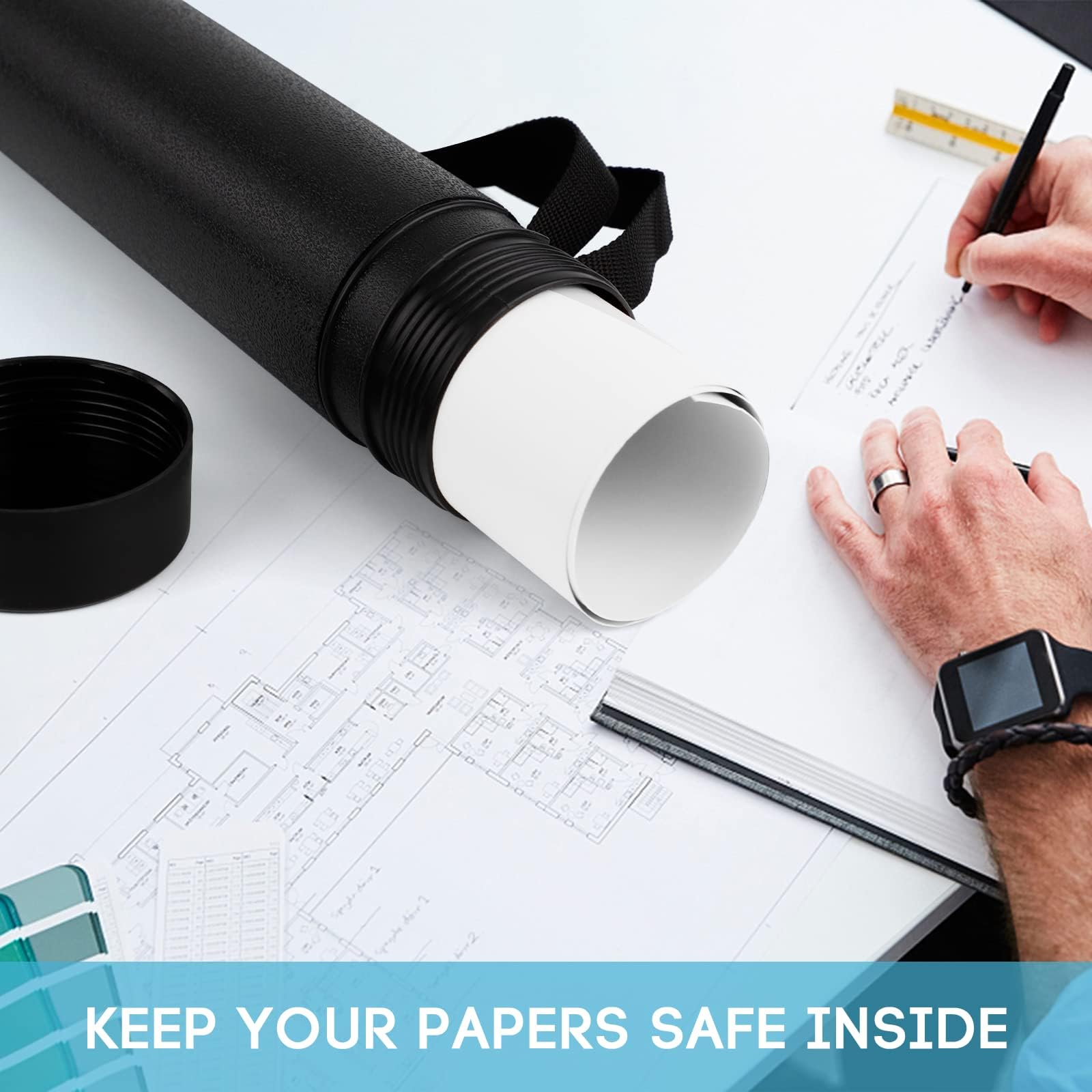 Snapklik.com : DEWEL Poster Tube Storage,Poster Carrying Case,Blueprint ...