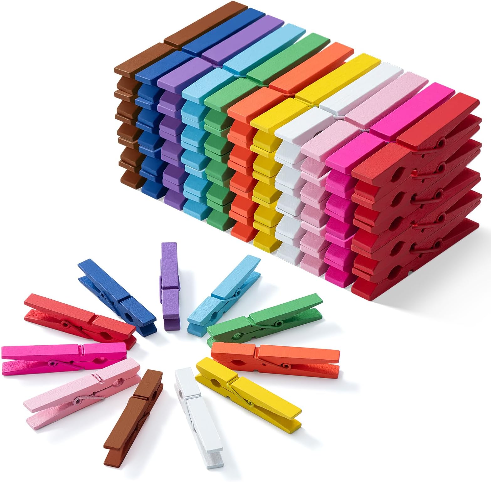 Amazon.com: MiniTeasure 55pcs Clothespins, 2.9'' Heavy Duty Colored ...