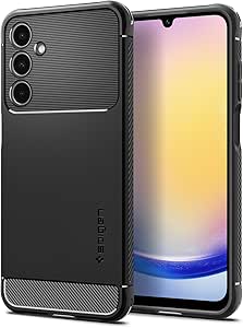 Amazon.com: Spigen Rugged Armor - Funda diseñada para Galaxy A25 5G (2024), color negro mate ...