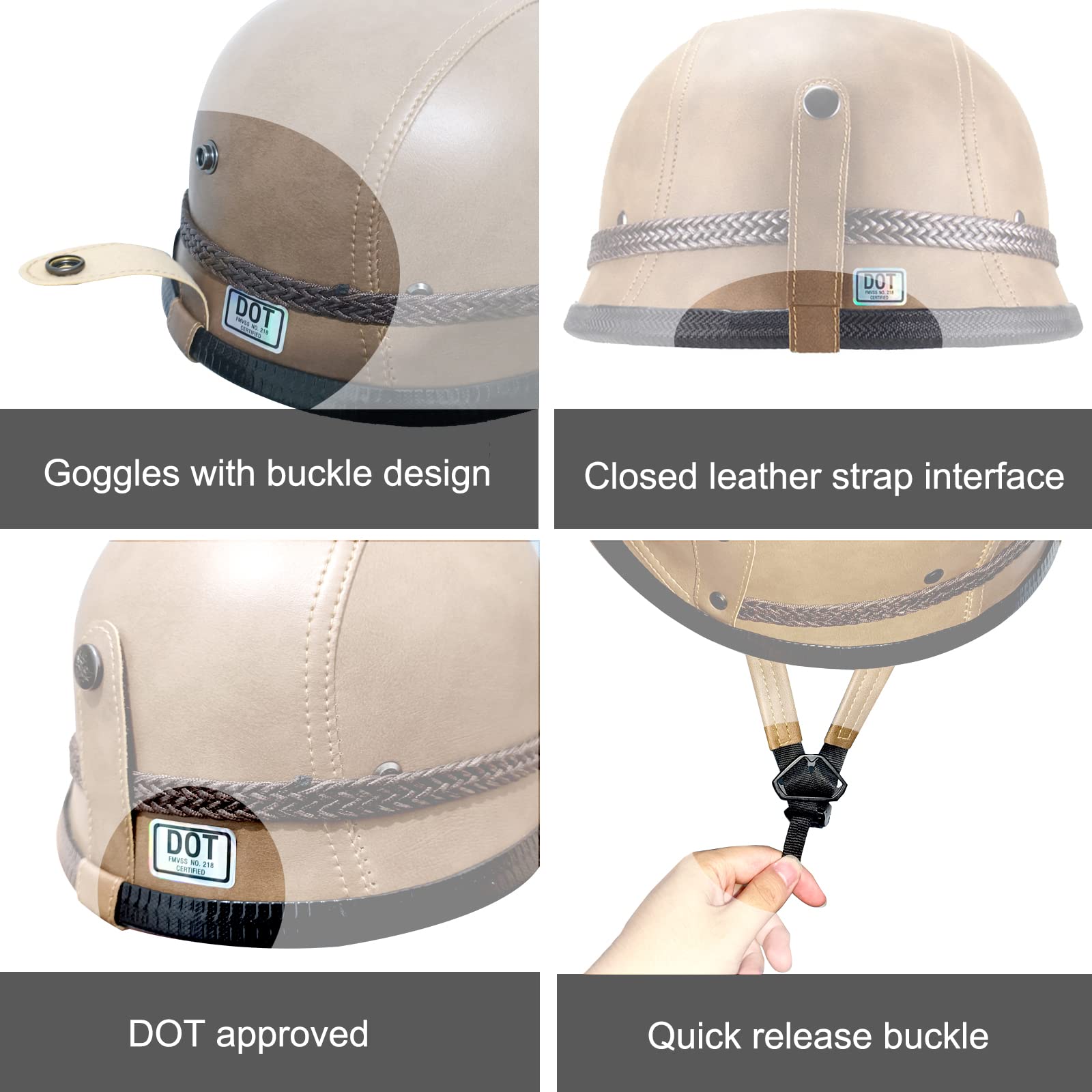 Snapklik.com : German Style Motorcycle Helmet, Retro Leather Motorcycle ...