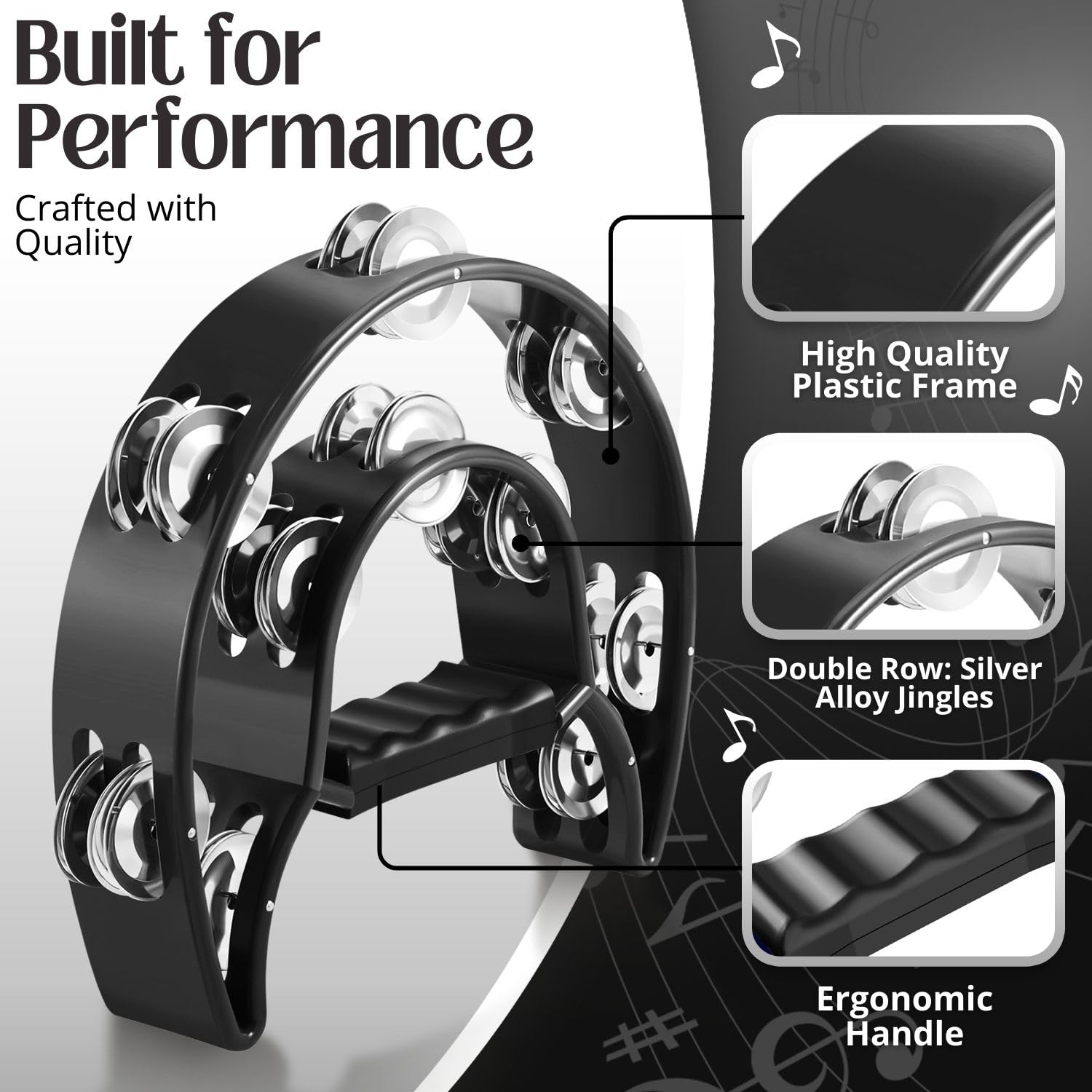 Snapklik.com : Flexzion Tambourine Metal Half Moon Musical Instruments ...
