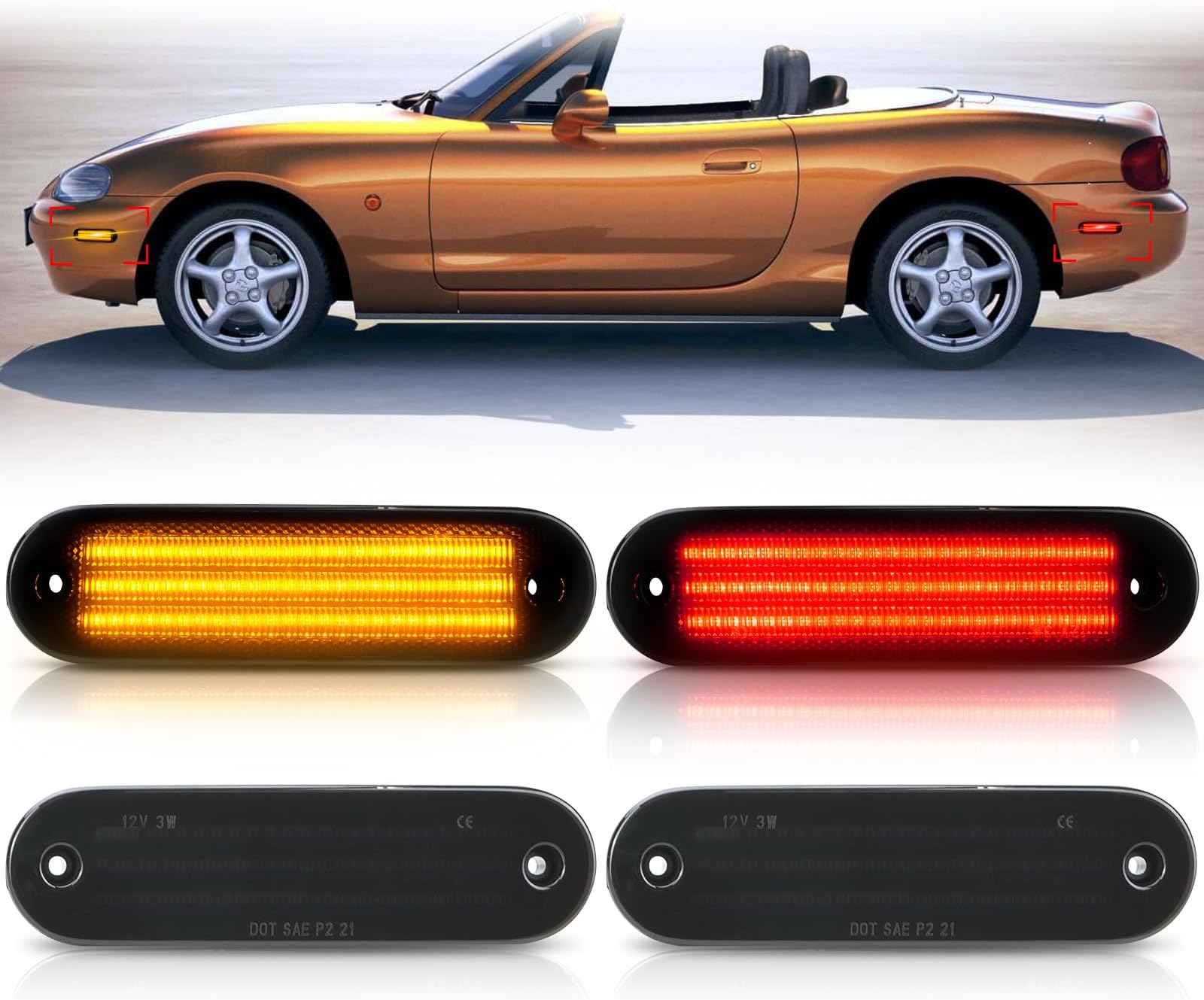 Amazon.com: For Mazda MX-5 Miata NA Front Bumper Turn Signal, 1990-1997 ...