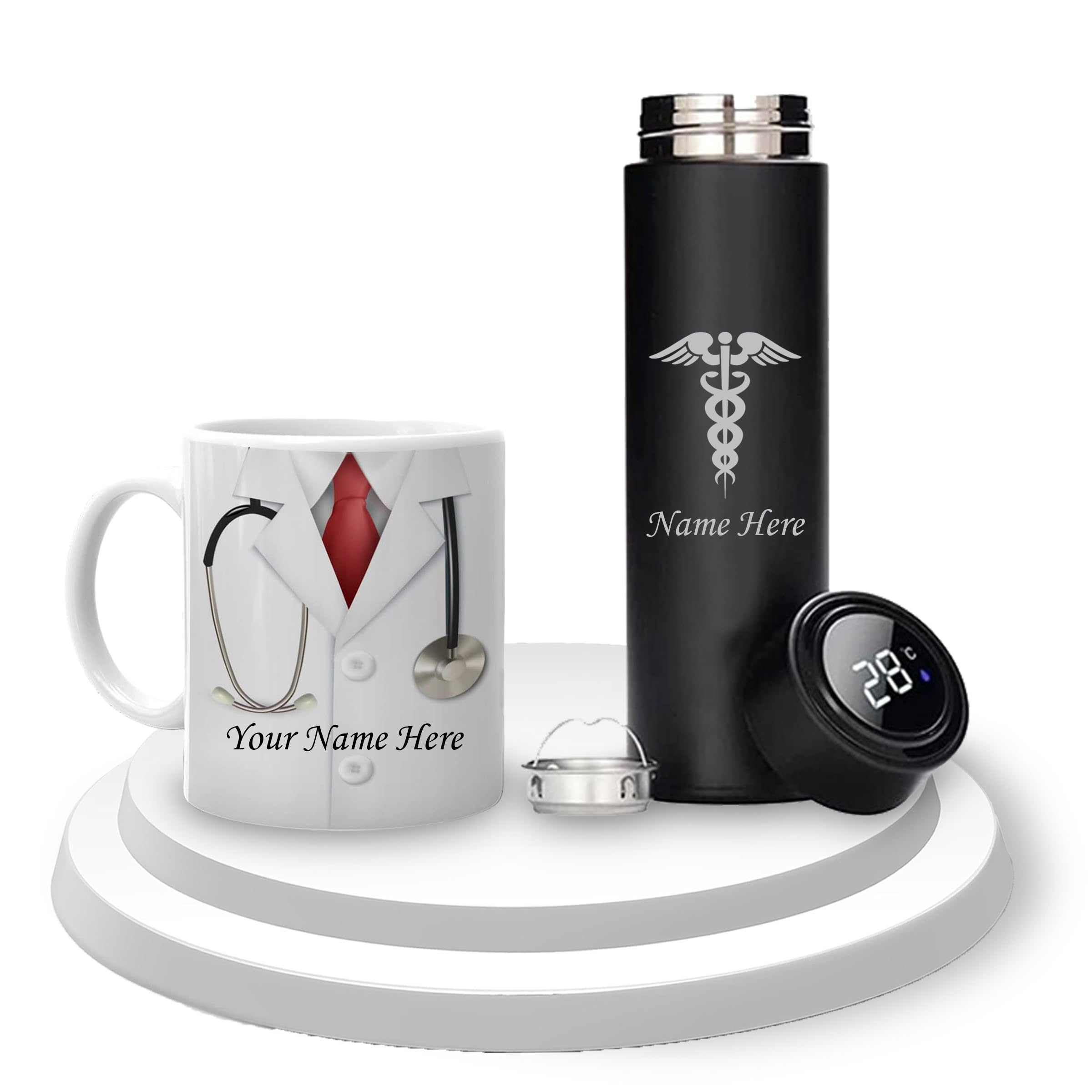 Buy SAVRI Personalized Doctor's Drinkware Combo:Temp Black Bottle with Doctor Logo & Doc Theme ...
