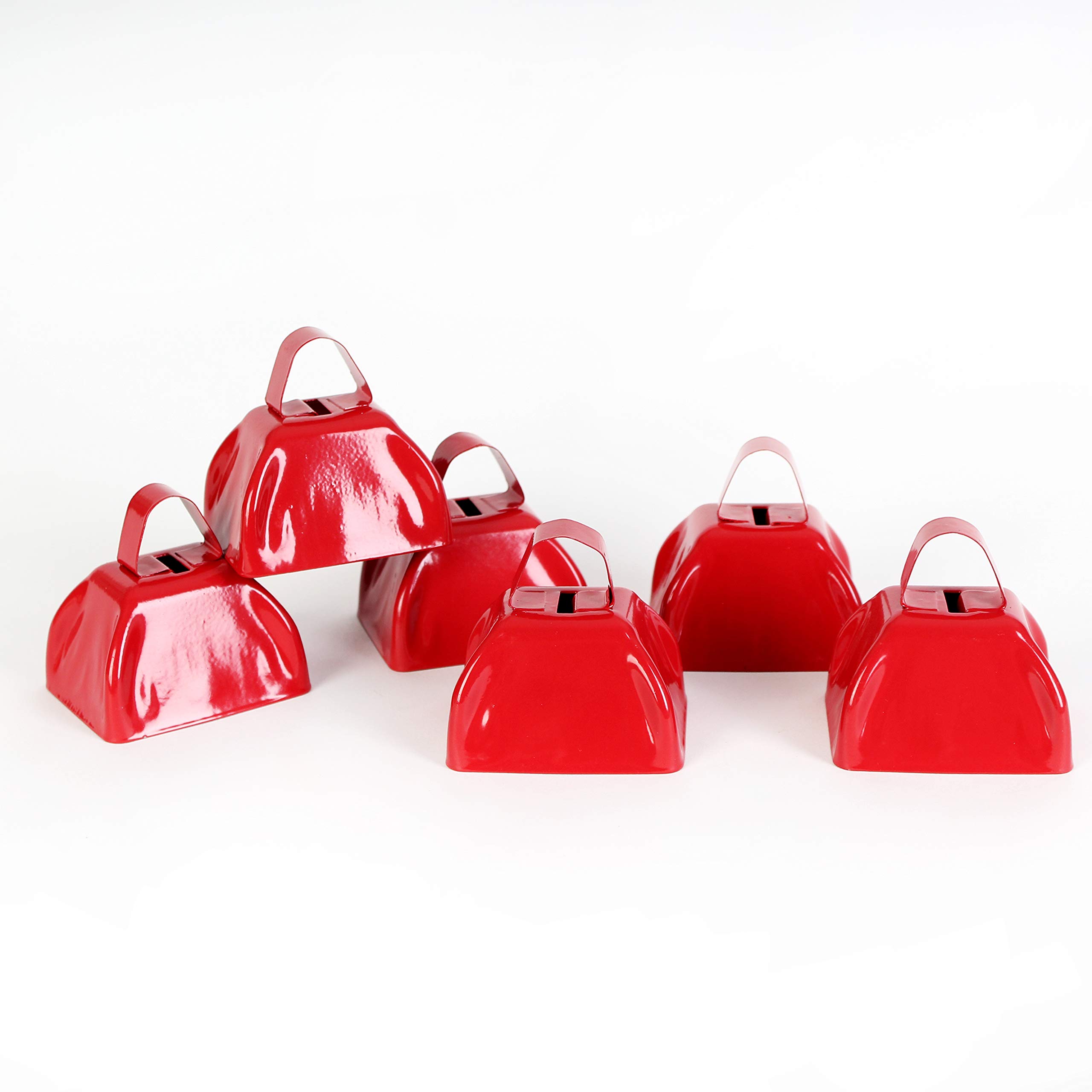Kicko Red School Cowbell - Pack of 6-3 inches of Cool and Fun Metal ...