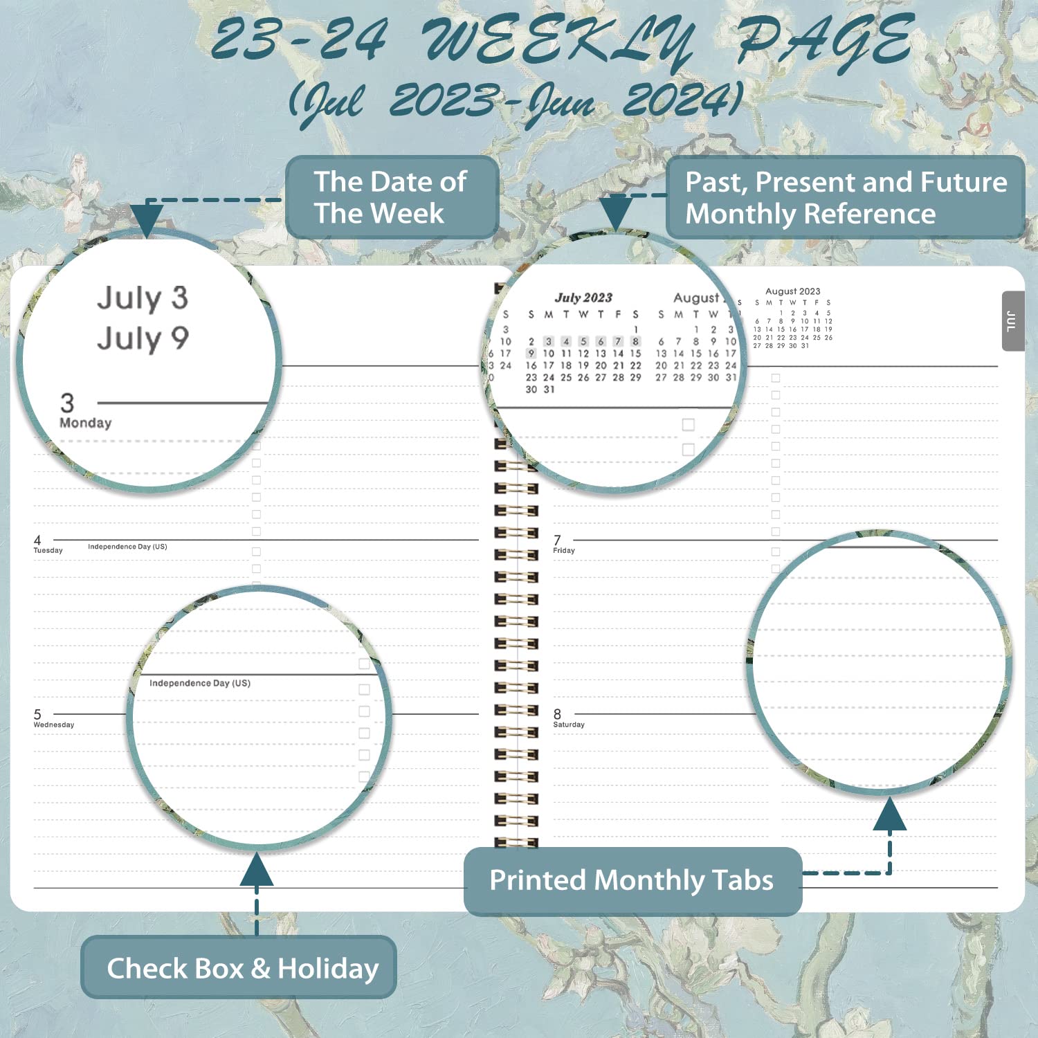 Snapklik.com : 2024 Planner - Planner 2024, Jan 2024 - Dec 2024, 8 X 10 ...
