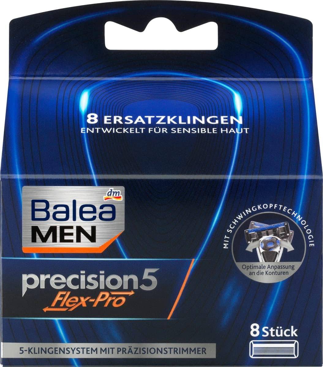 Balea Men Razor Blades PRECISION5 Flex Pro Pack of 8 : Amazon.co.uk ...