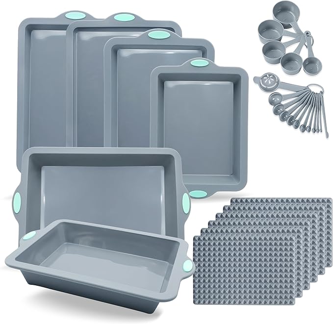 Amazon.com: To encounter 29 Pieces Silicone Baking Pans Set, Metal ...