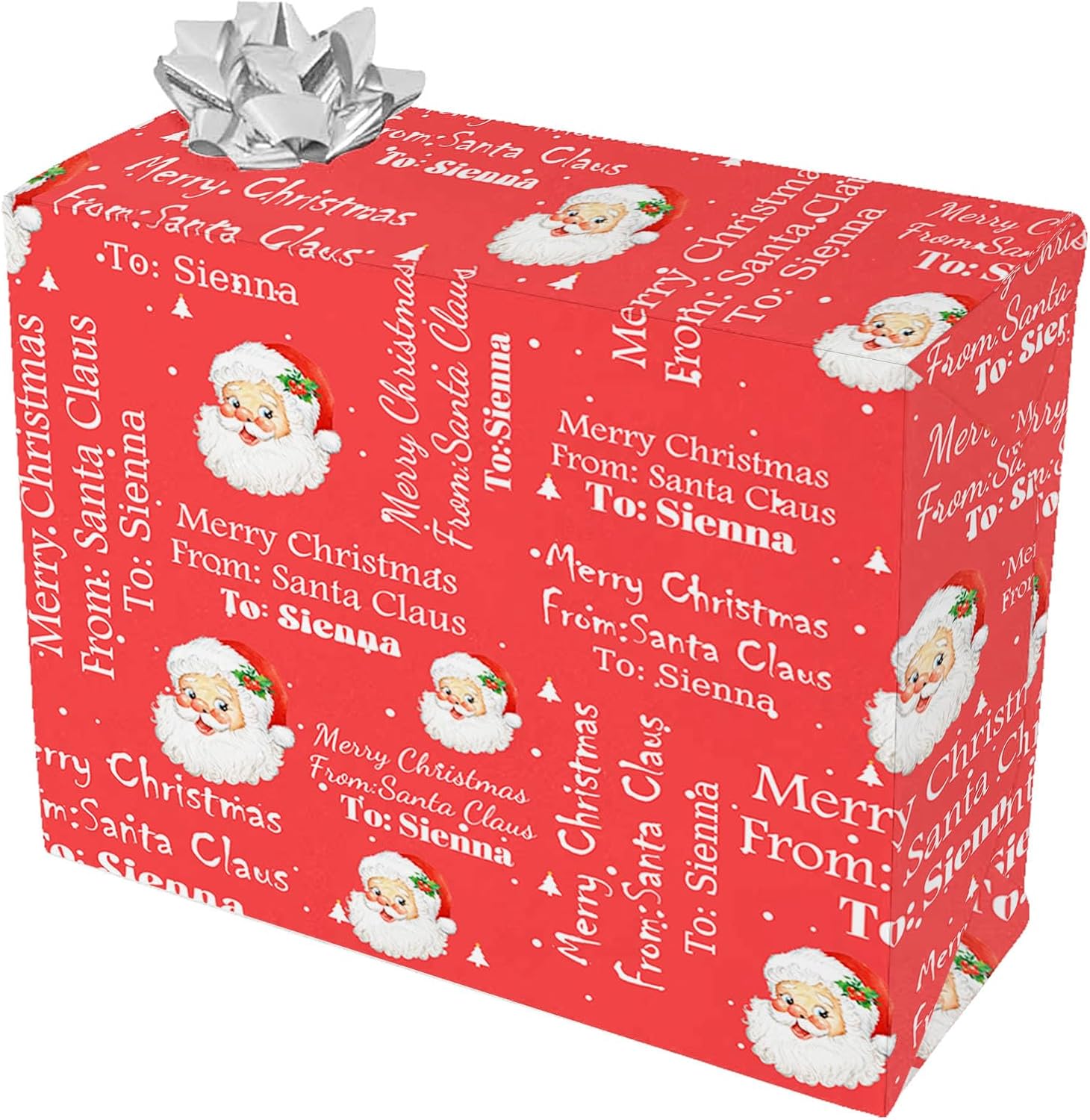 Amazon.com: FunStudio Personalized Christmas Wrapping Paper Rolls ...