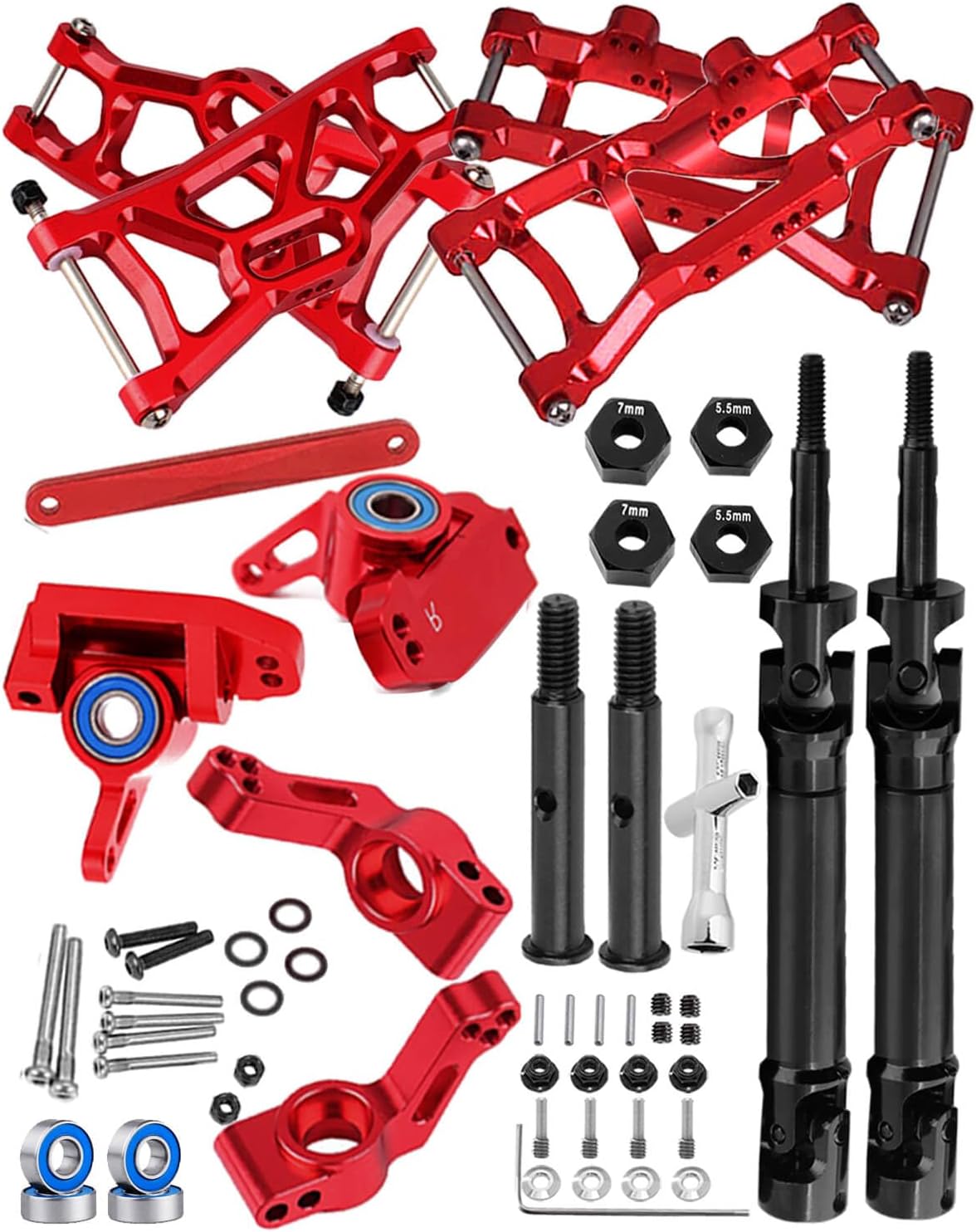 Amazon.com: hopsupRC RC Stainless Steel Drive Shaft CVD Axles Upgrades ...
