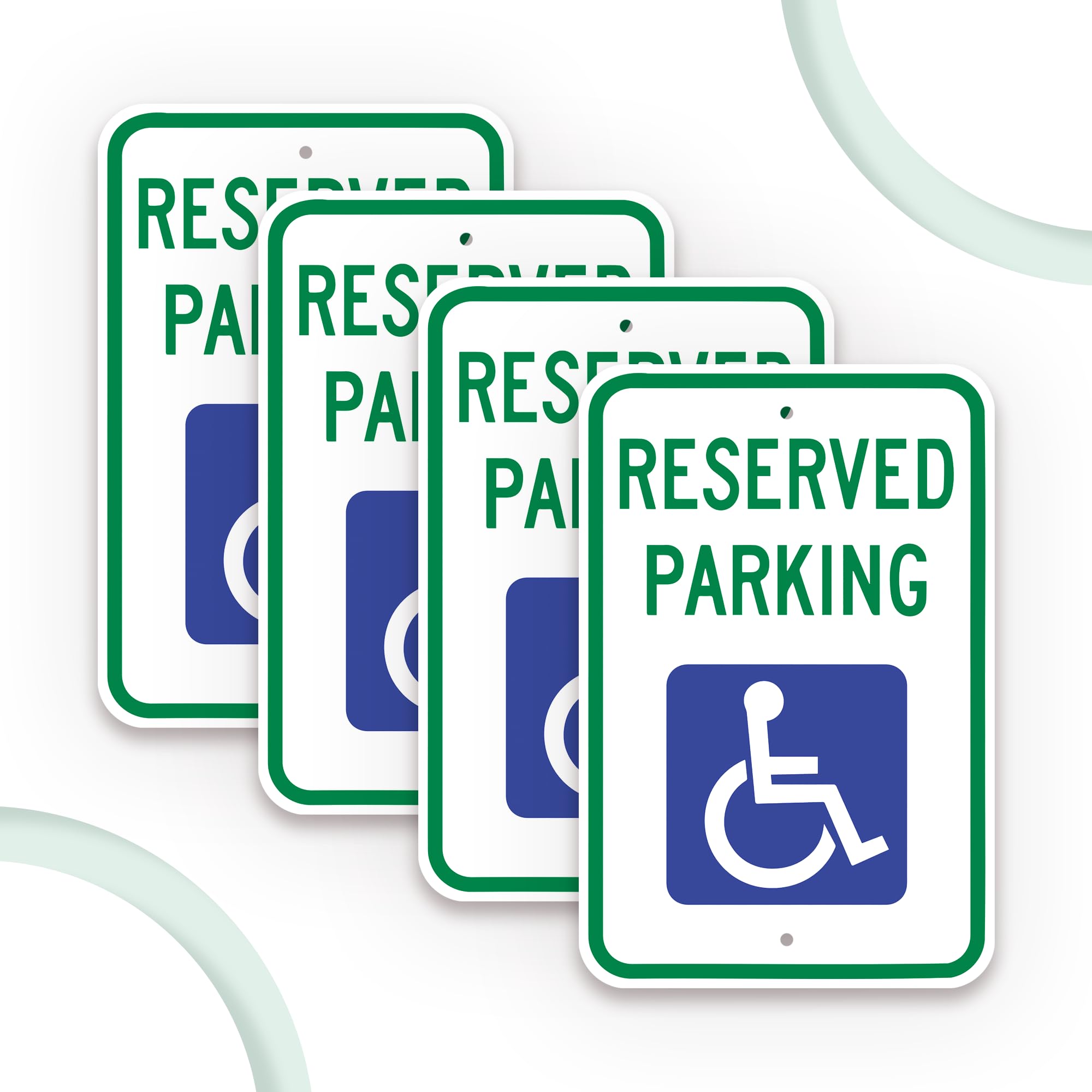 Wheelchair Symbol Signs 2-Pack Reserved Parking Signs | 18x12 Inch S ...
