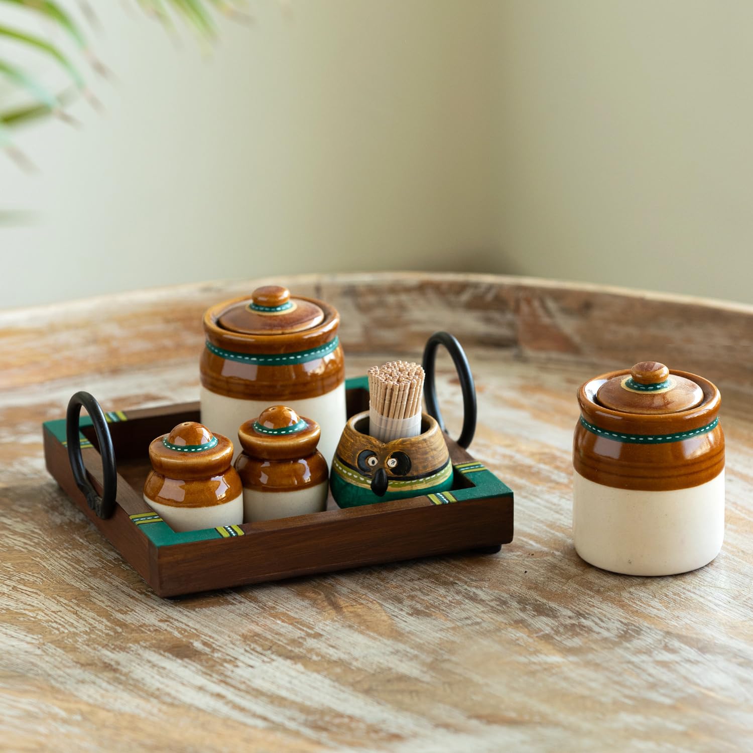 ExclusiveLane 'Old Martaban' Multi-Purpose Ceramic Pickle & Chutney Jar ...