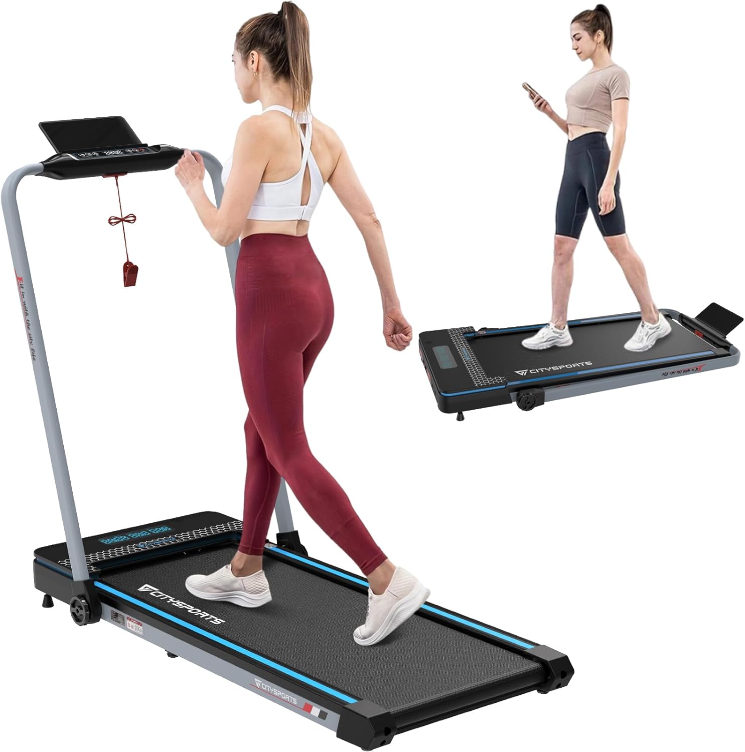 Foldable Walking Pad with Dual Screen Display, Smoother Motor, Remote ...