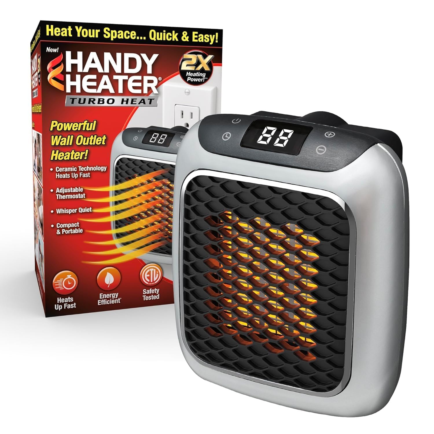 KANVIPRIYA 800 Convenient Wall Outlet Heater with Adjustable Thermostat ...
