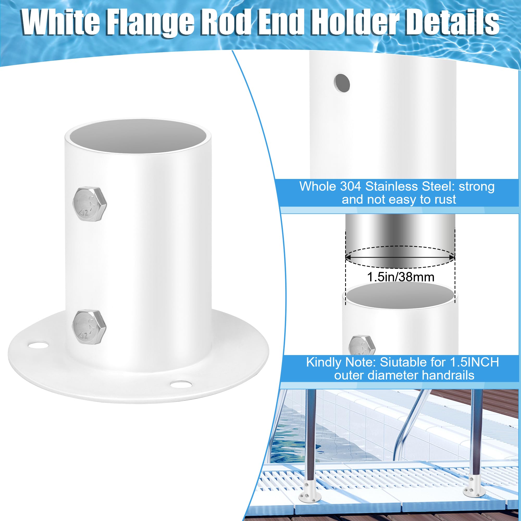 Snapklik.com : 4-Pack Pool Deck Flanges, COITEK 304 Stainless Steel ...