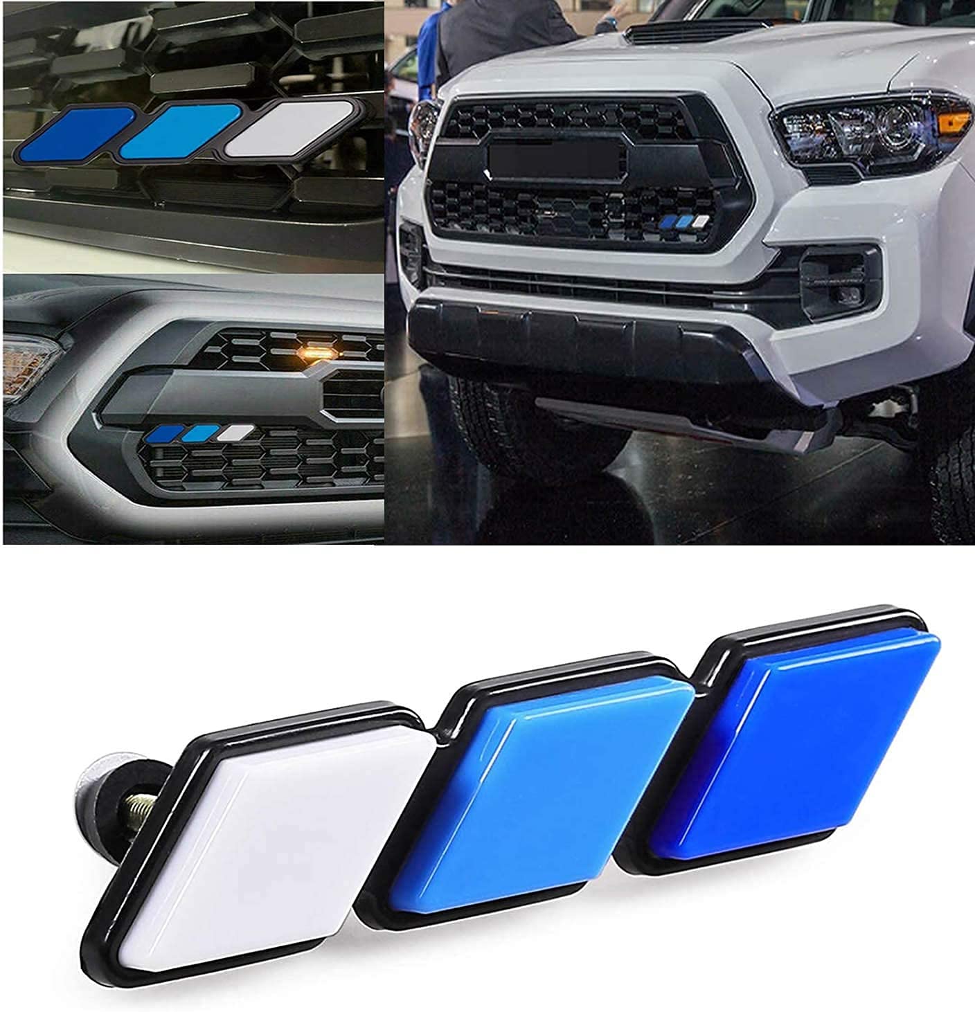 Buy LLKUANG Tri-Color Grille Badge Emblem Grill for Toyota Tacoma ...