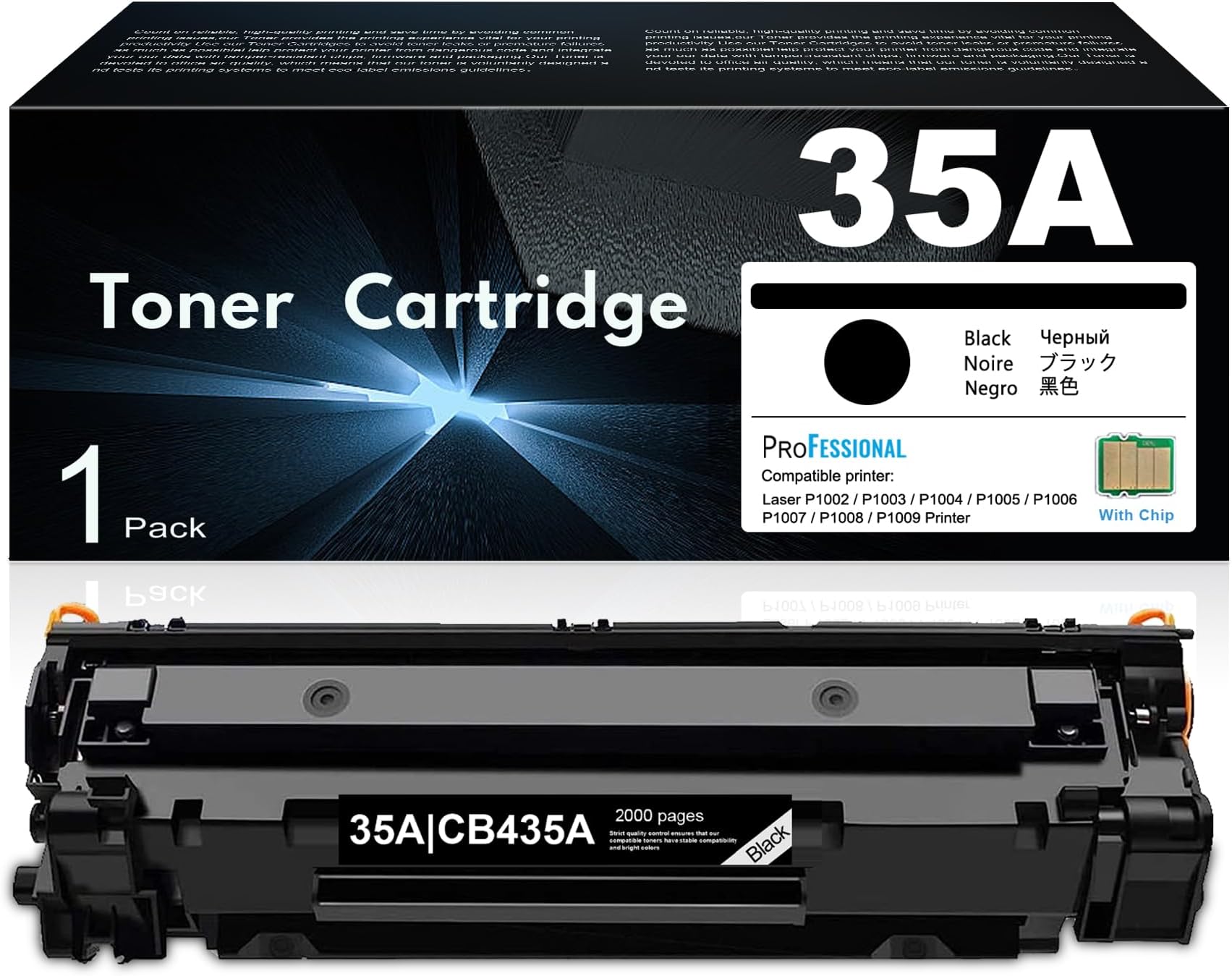 Amazon.com: HP 35A Black Toner Cartridge | Works with HP LaserJet P1005 ...