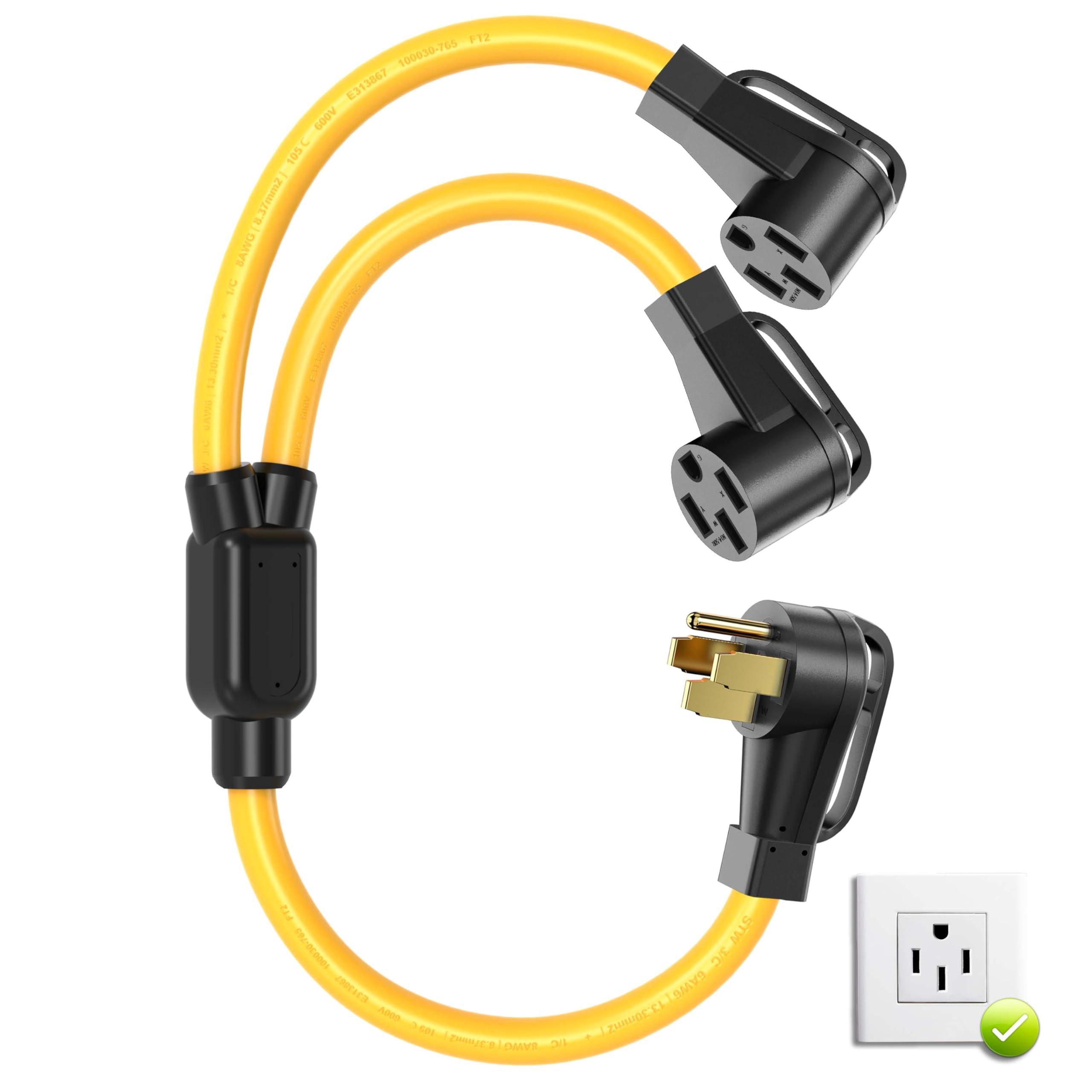 Amazon.com: YOMILINK RV Y Adapter Cord 50 Amp to Two 50 Amp, EV/RV ...