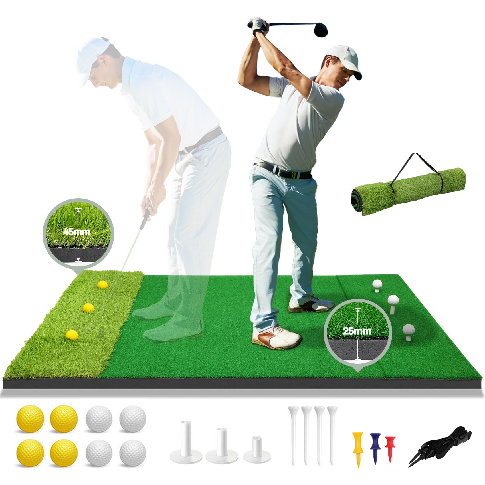 Amazon.com : WOUDY Golf Hitting Mats, Golf Mats Practice Indoor ...