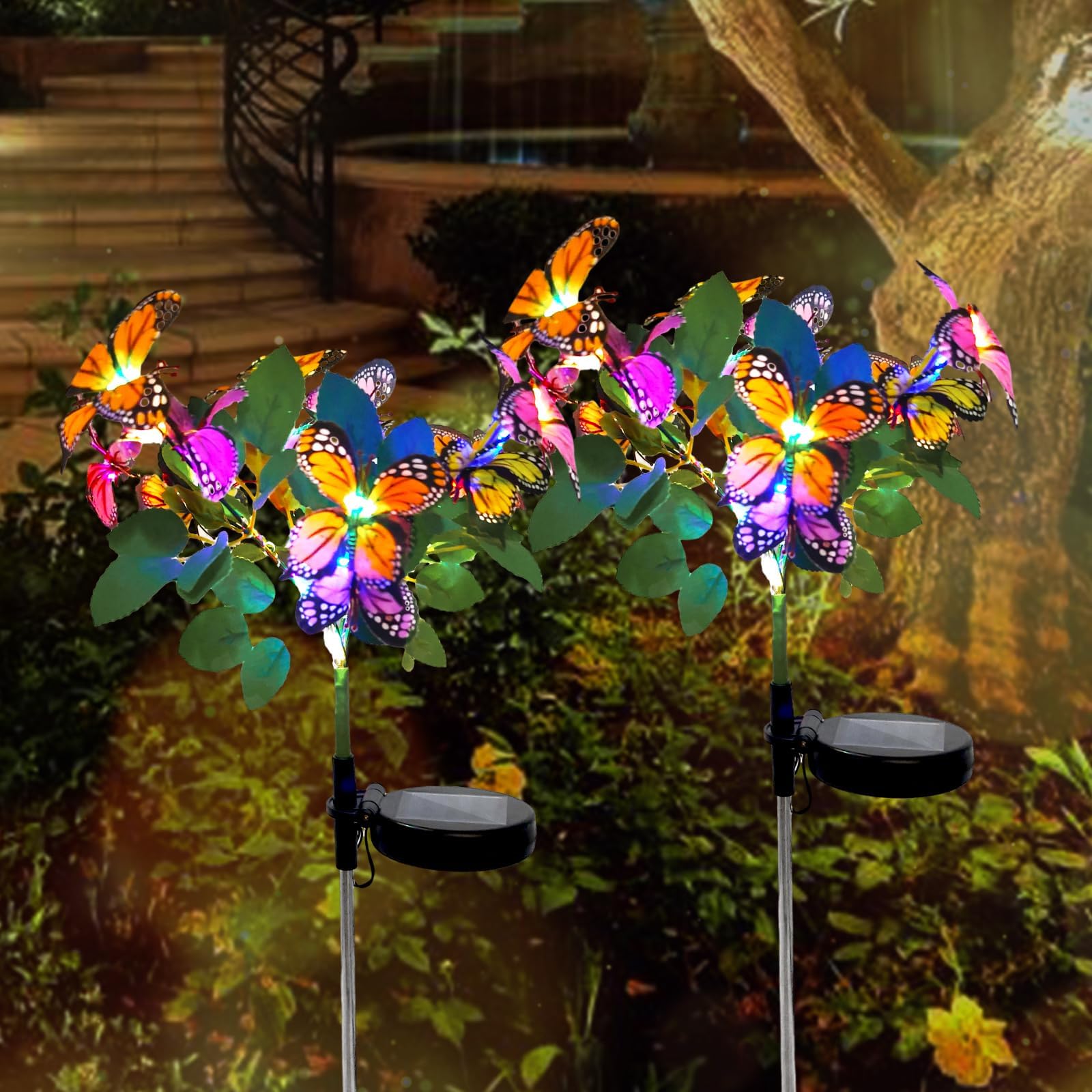 Amazon.com : VONEZAY Solar Butterfly Lights Outdoor Swaying Decorative ...