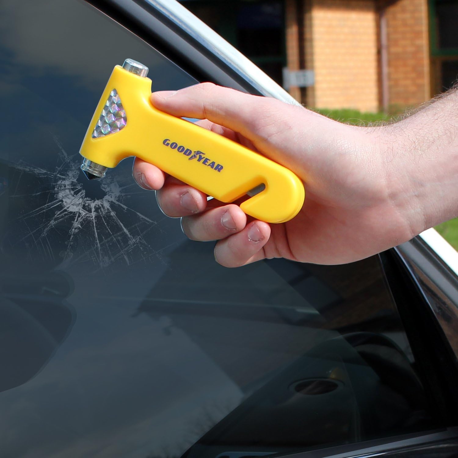 Goodyear Emergency Car/Van Windscreen Hammer, With Seat Belt Cutter ...
